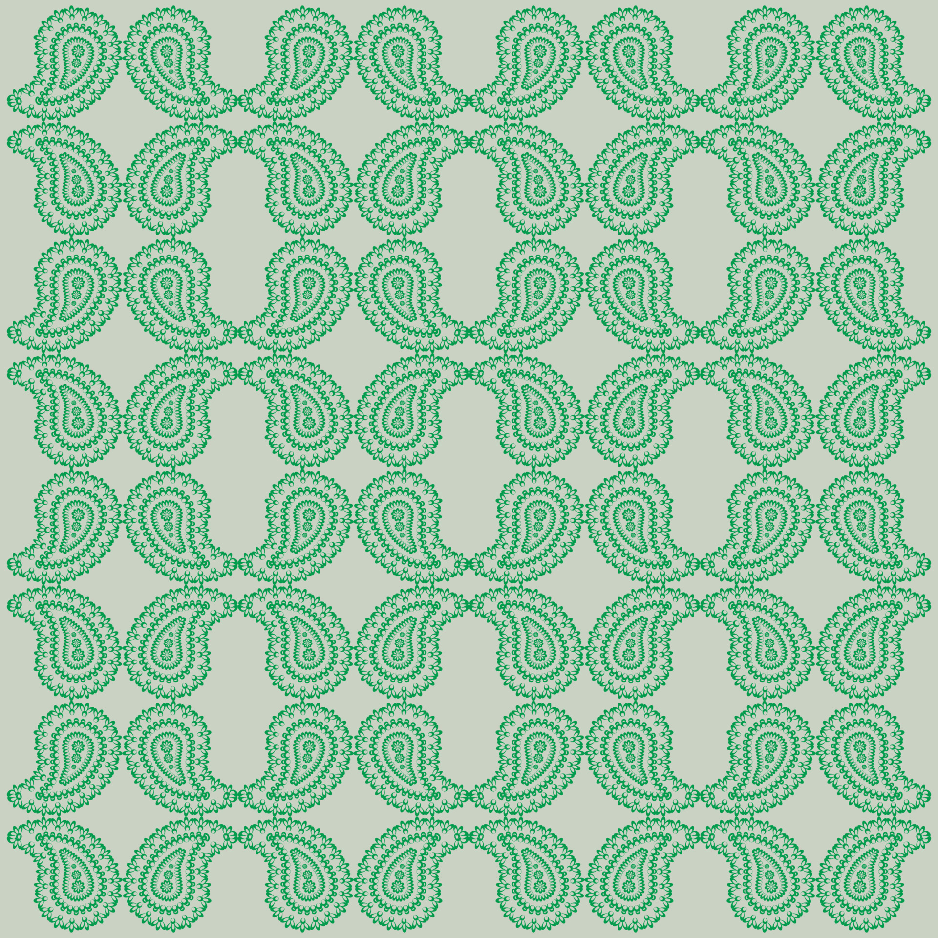 Pattern With Floral And Geometric Elements Intersecting Curved And