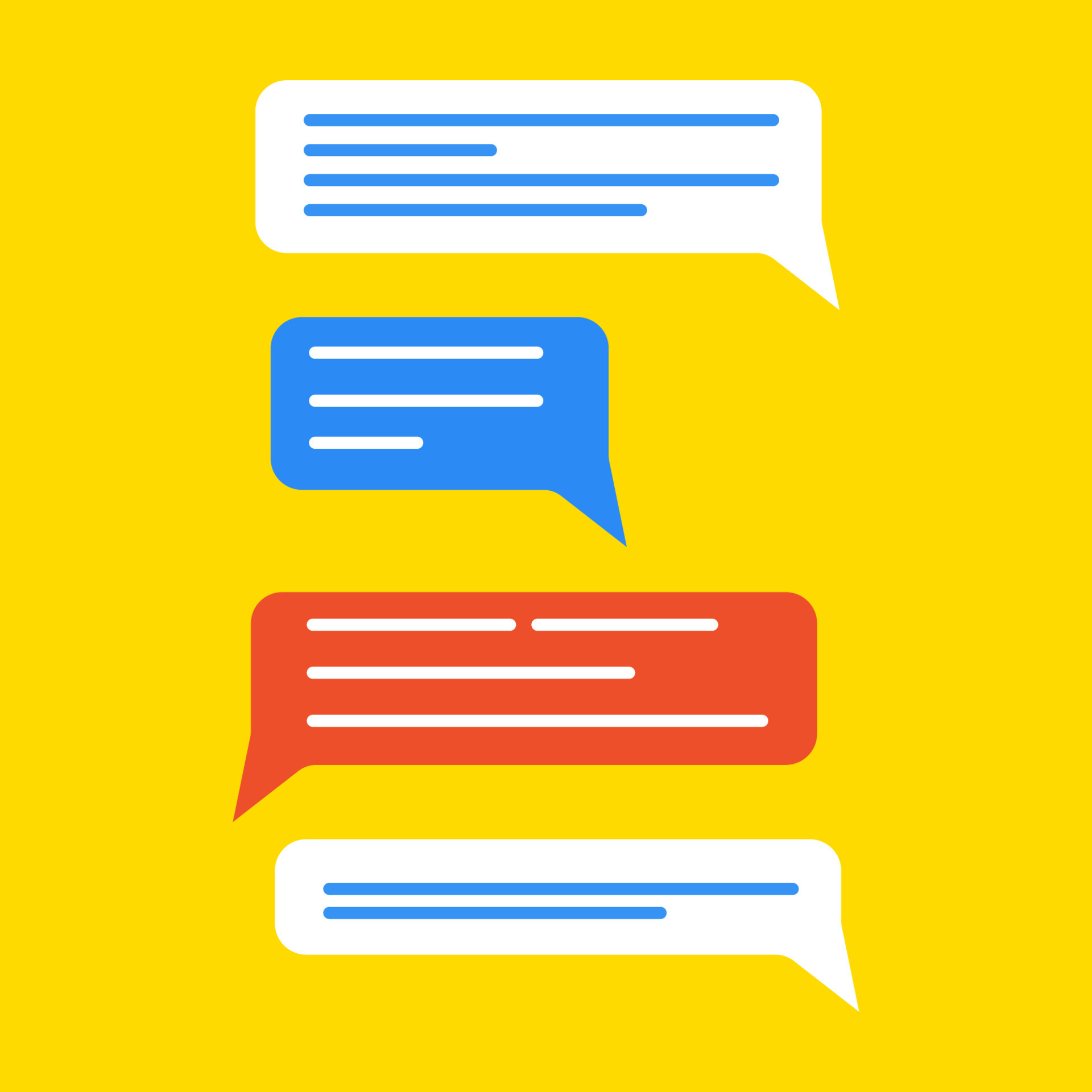 Message bubbles chat vector icons. Vector deign template of message ... Message bubbles chat vector icons. Vector deign template of message ...