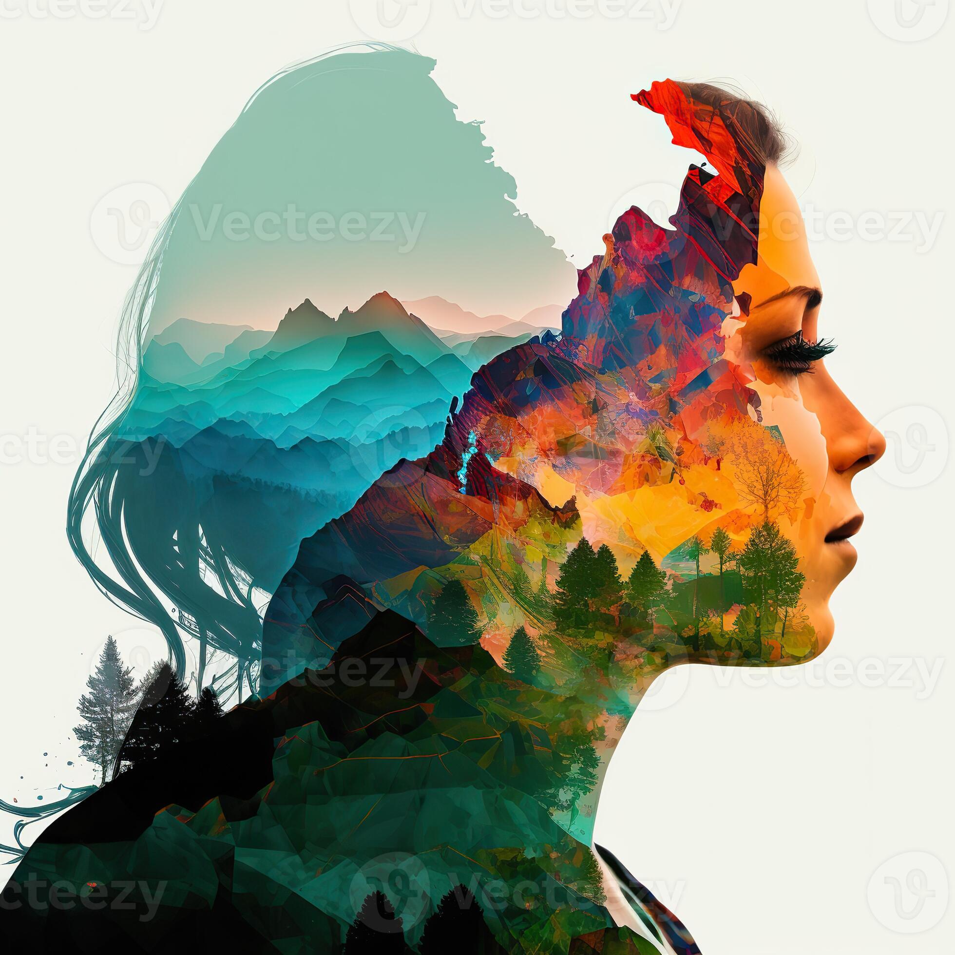 Ai Generated Ai Generative Double Exposure Photo Realistic