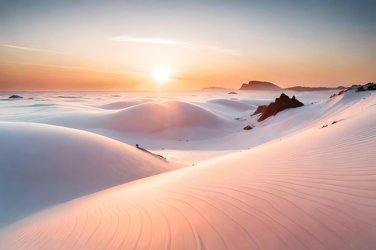 sunset in the snowy mountains 23800071 Stock Photo at Vecteezy