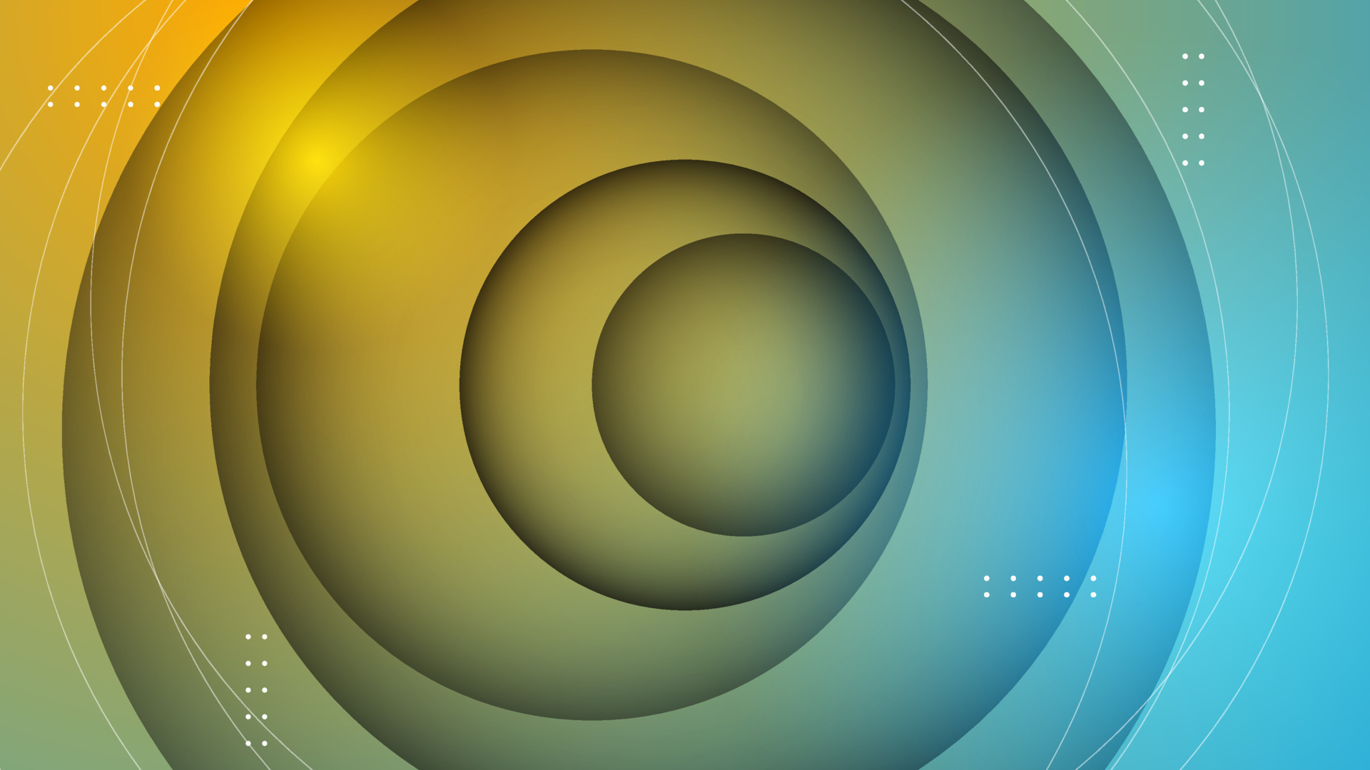 Abstract Gradient Circular Background With Papercut Style And Geometric Shapes Composition