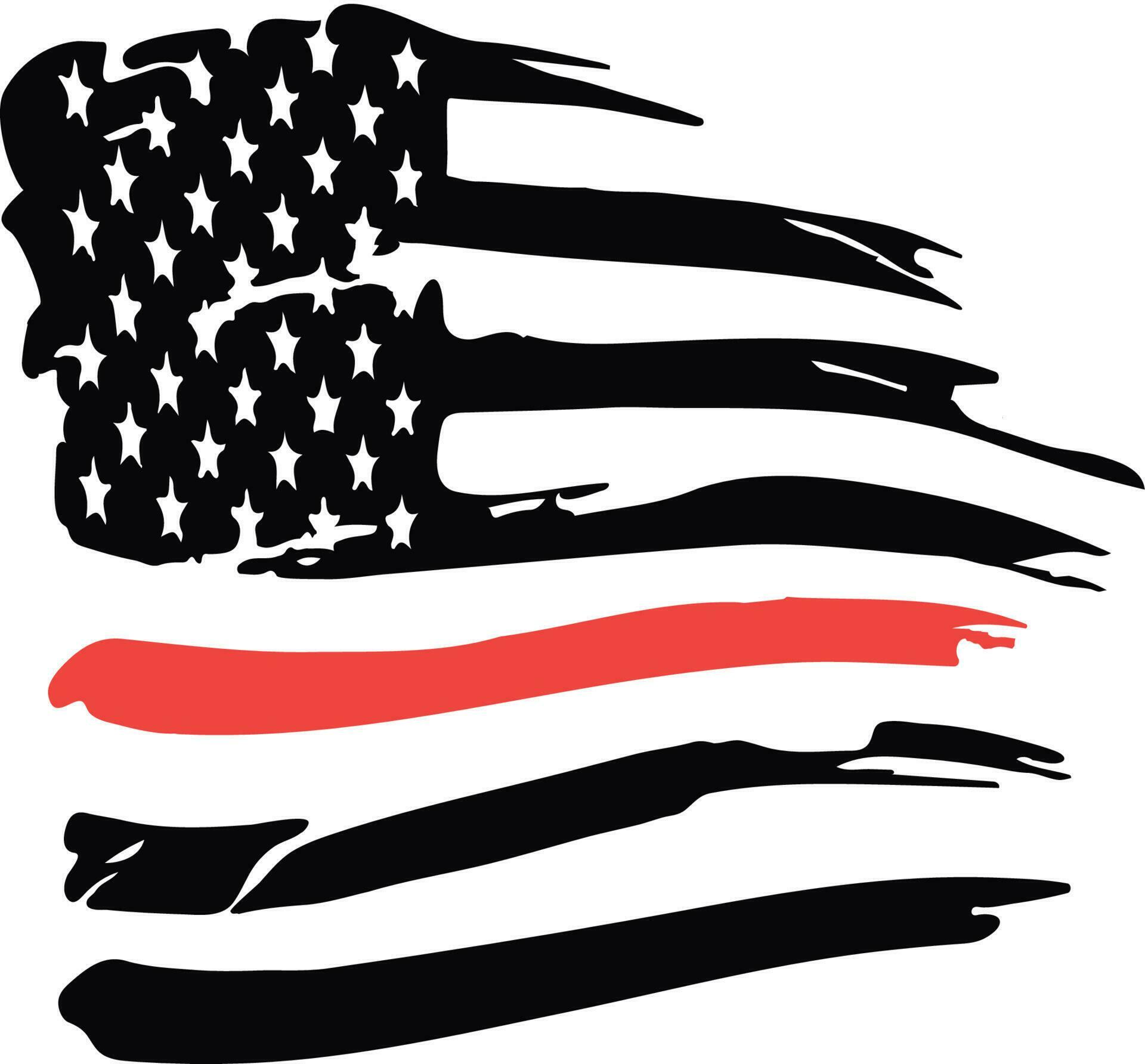 firefighter flag, red stripe flag, fire department 23801993 Vector Art ...