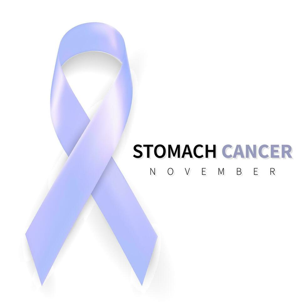 Stomach Cancer Awareness Month Realistic Periwinkle Ribbon Symbol