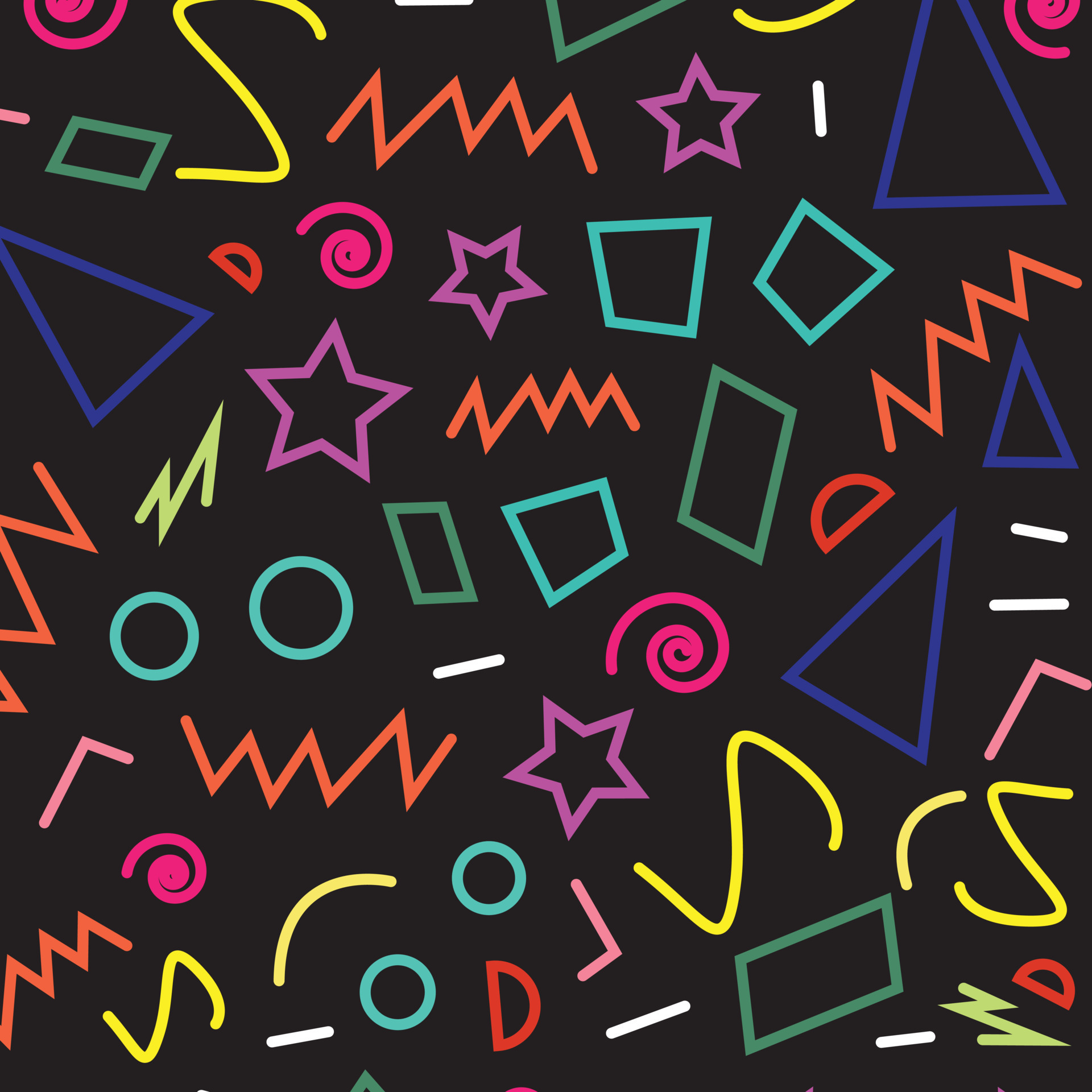 Pattern With Random Shapes, Isolated Background. 23802577 Vector Art at ...