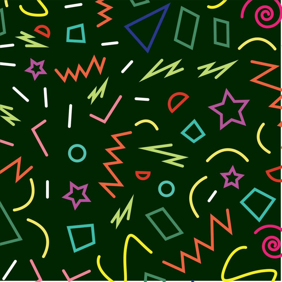 Pattern With Scattered Shapes, Isolated Background. 23802708 Vector Art ...