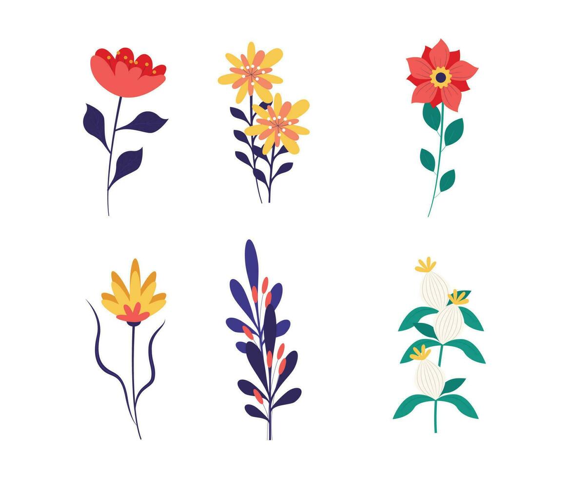 beautiful spring flower collection 23802947 Vector Art at Vecteezy