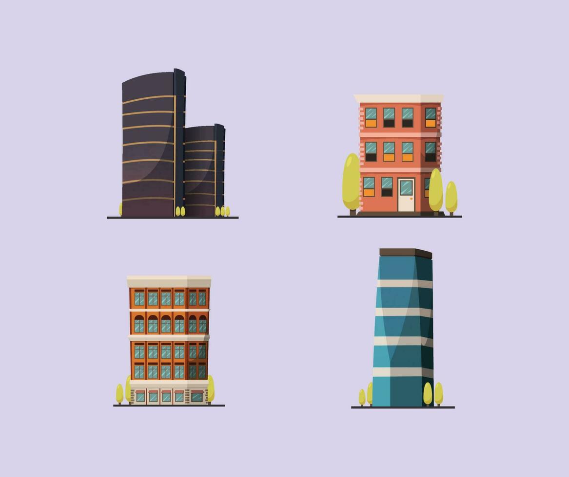 buildings in vector 23802961 Vector Art at Vecteezy