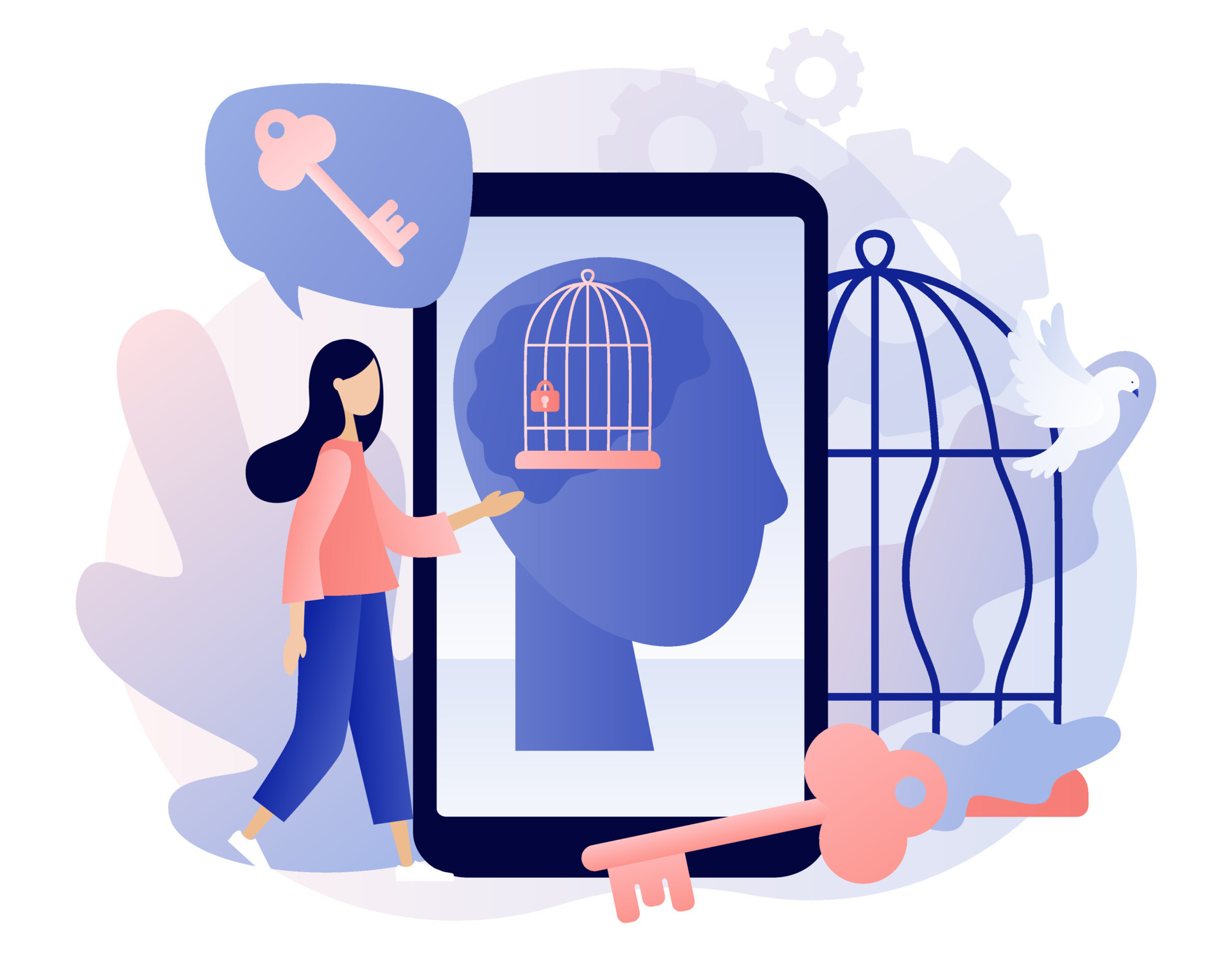 Freedom concept. Mind prison psychological. Inner prison. Cage metaphor ... Freedom concept. Mind prison psychological. Inner prison. Cage metaphor ...