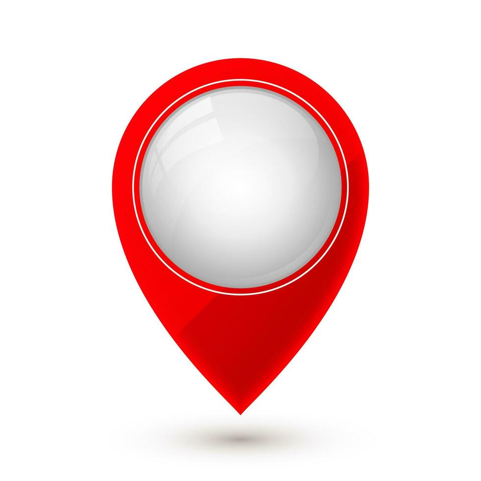 Map Pointer Icon In With Shaddow Navigator Symbol Isolated On White Background Vector