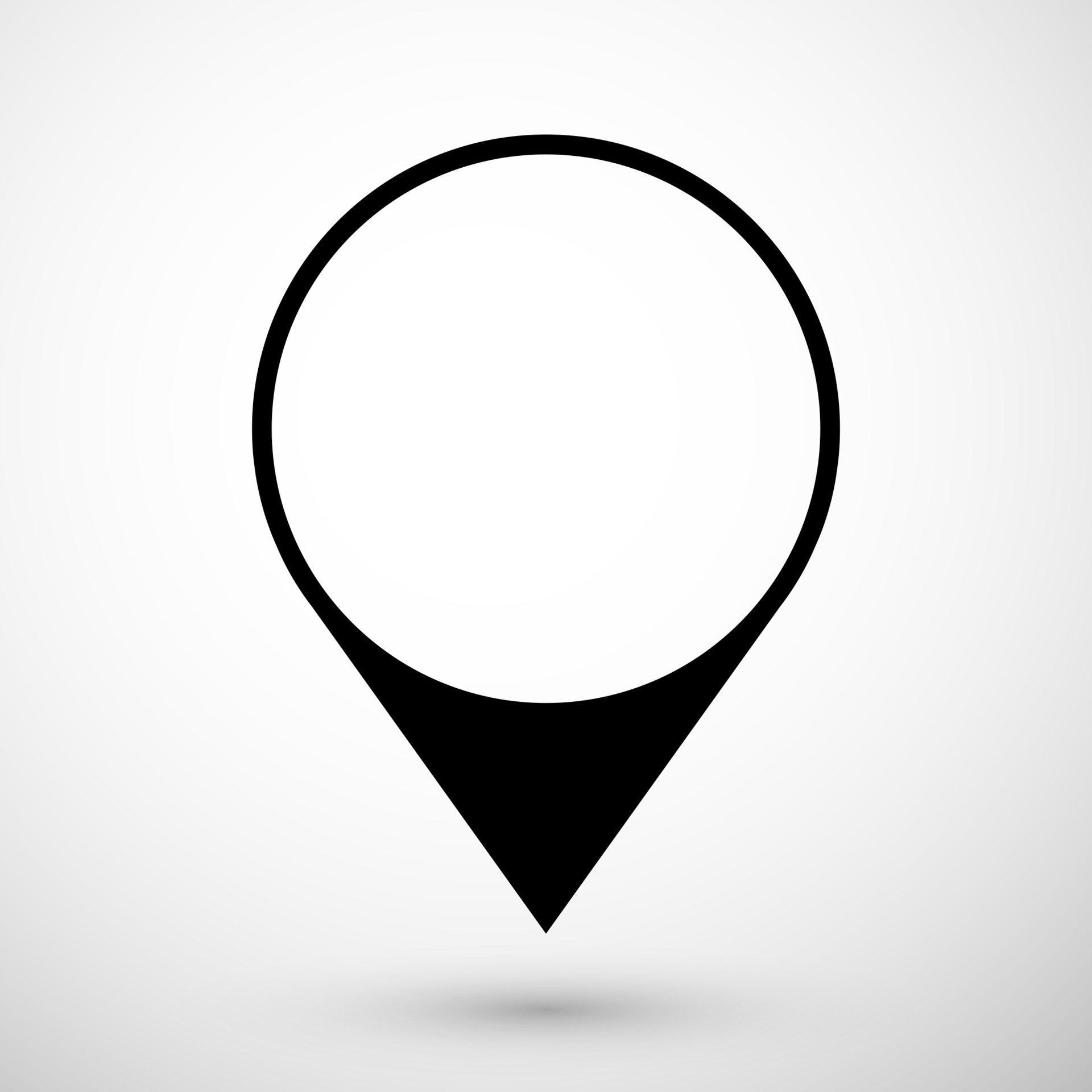 Map Pointer Icon In Flat Style With Shaddow Navigator Symbol Isolated On Gray Background