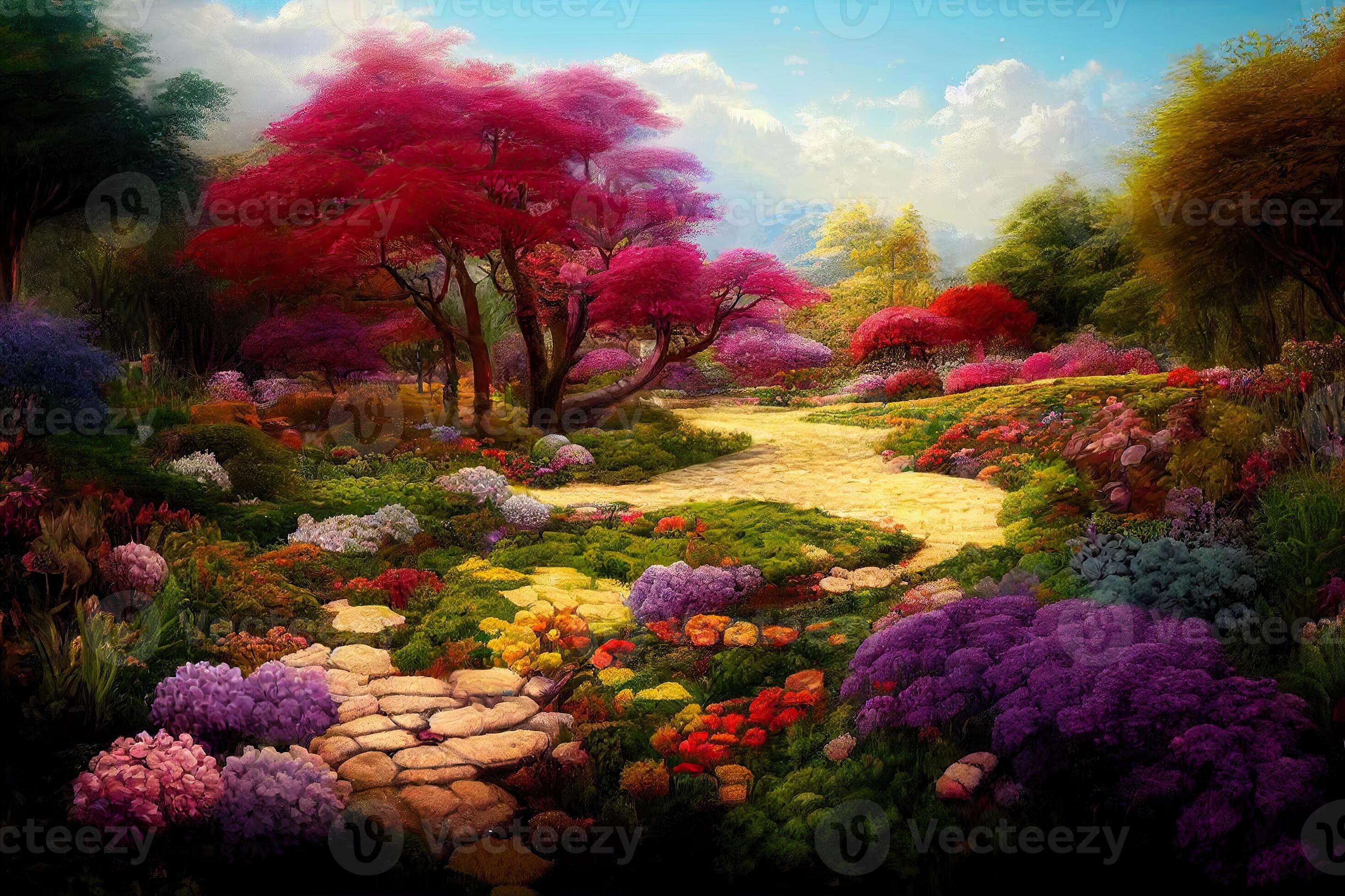 Colorful landscape painting. Illustration. 23808280 Stock Photo at Vecteezy