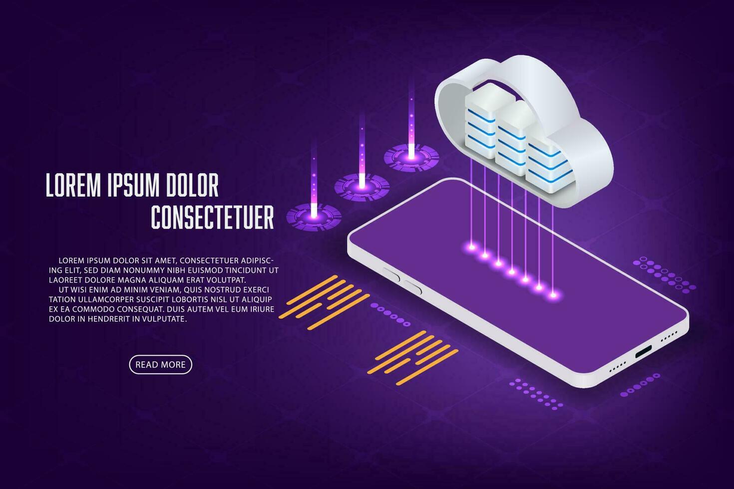 Vector Isometric Mobile User Login Security Transfer Data With Clouud 23809877 Vector Art At