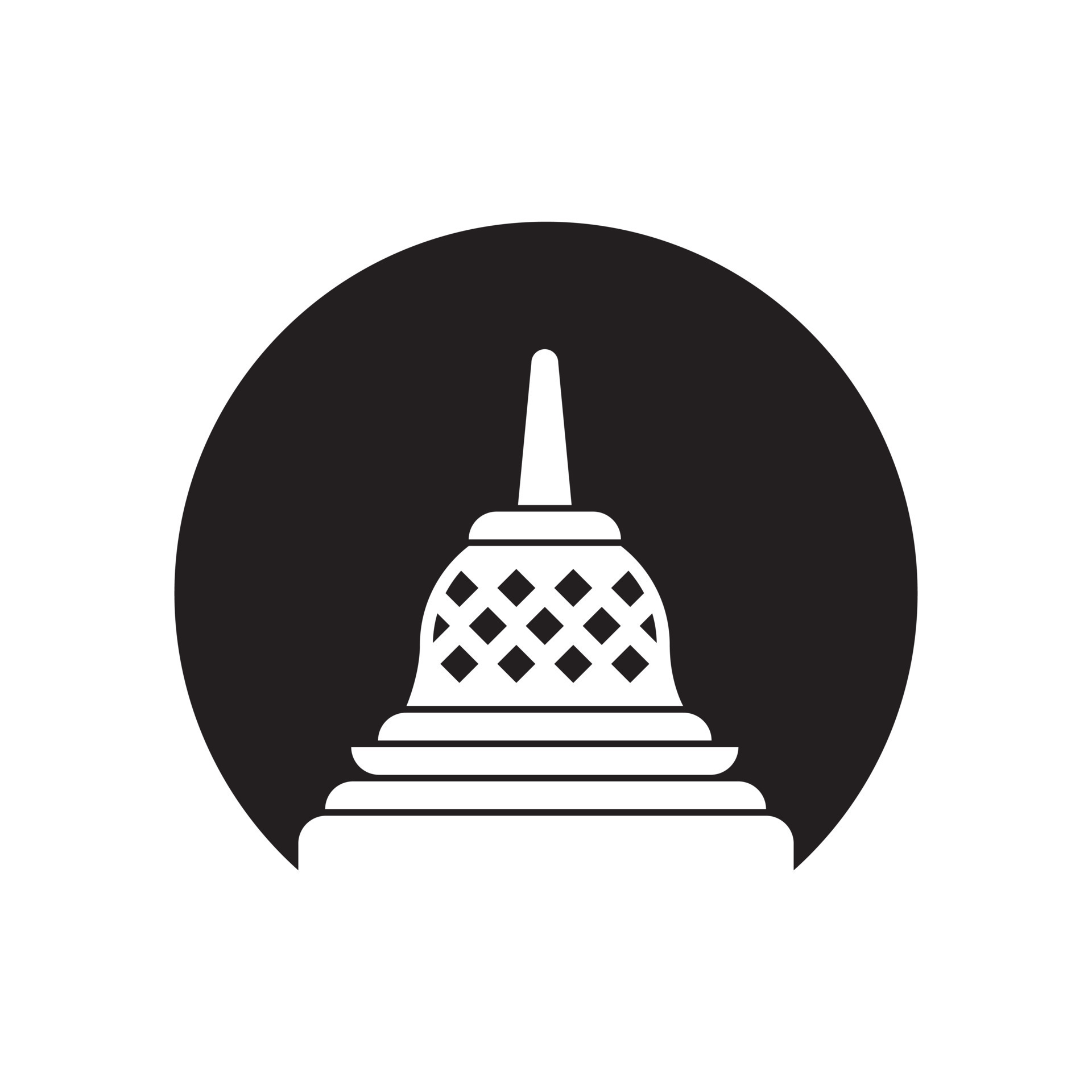Circle Stupa Borobudur Icon Vector Isolated On White Background 23810112 Vector Art At Vecteezy