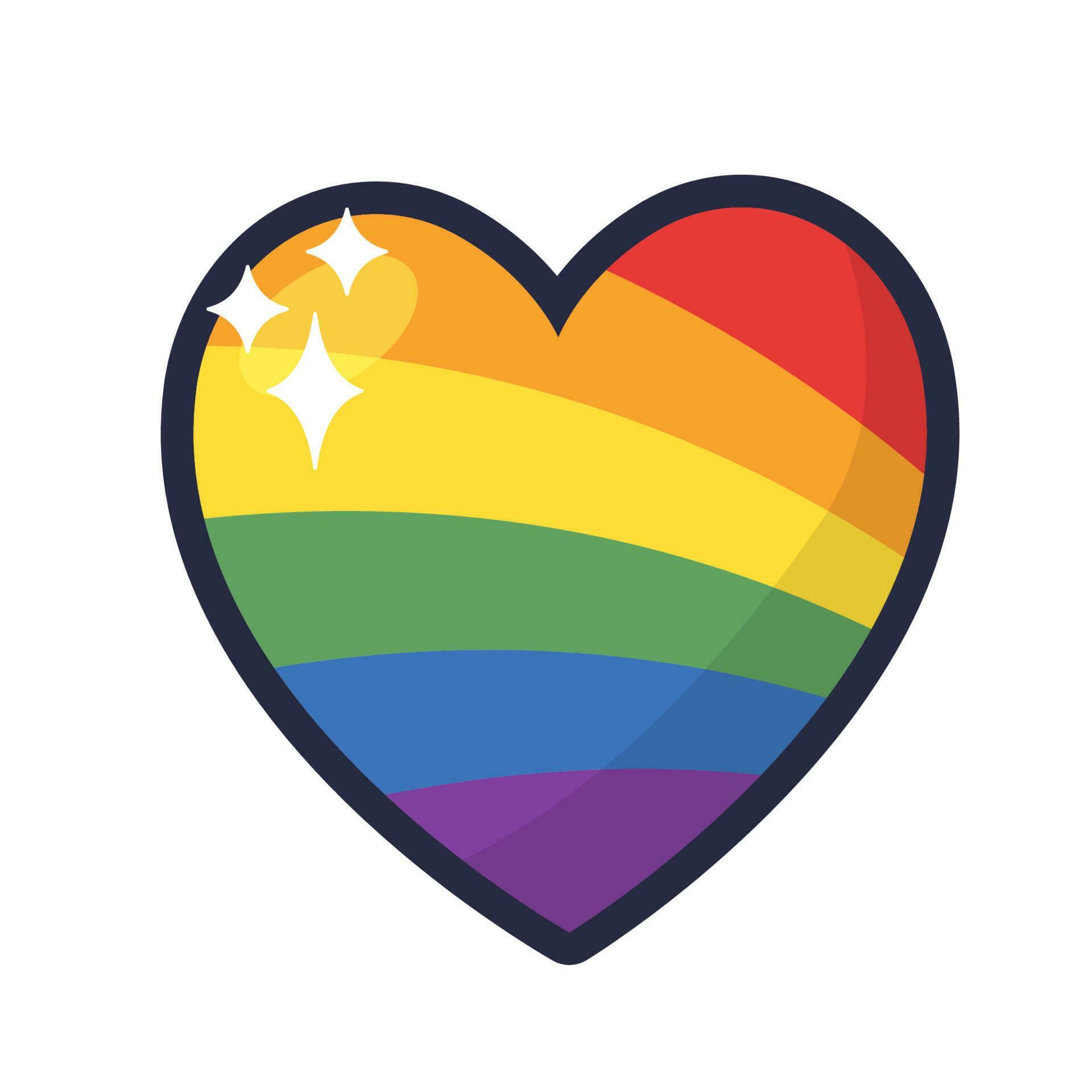 Lgbt Pride Heart Rainbow Flag Love Symbol Diversity And Freedom Flat