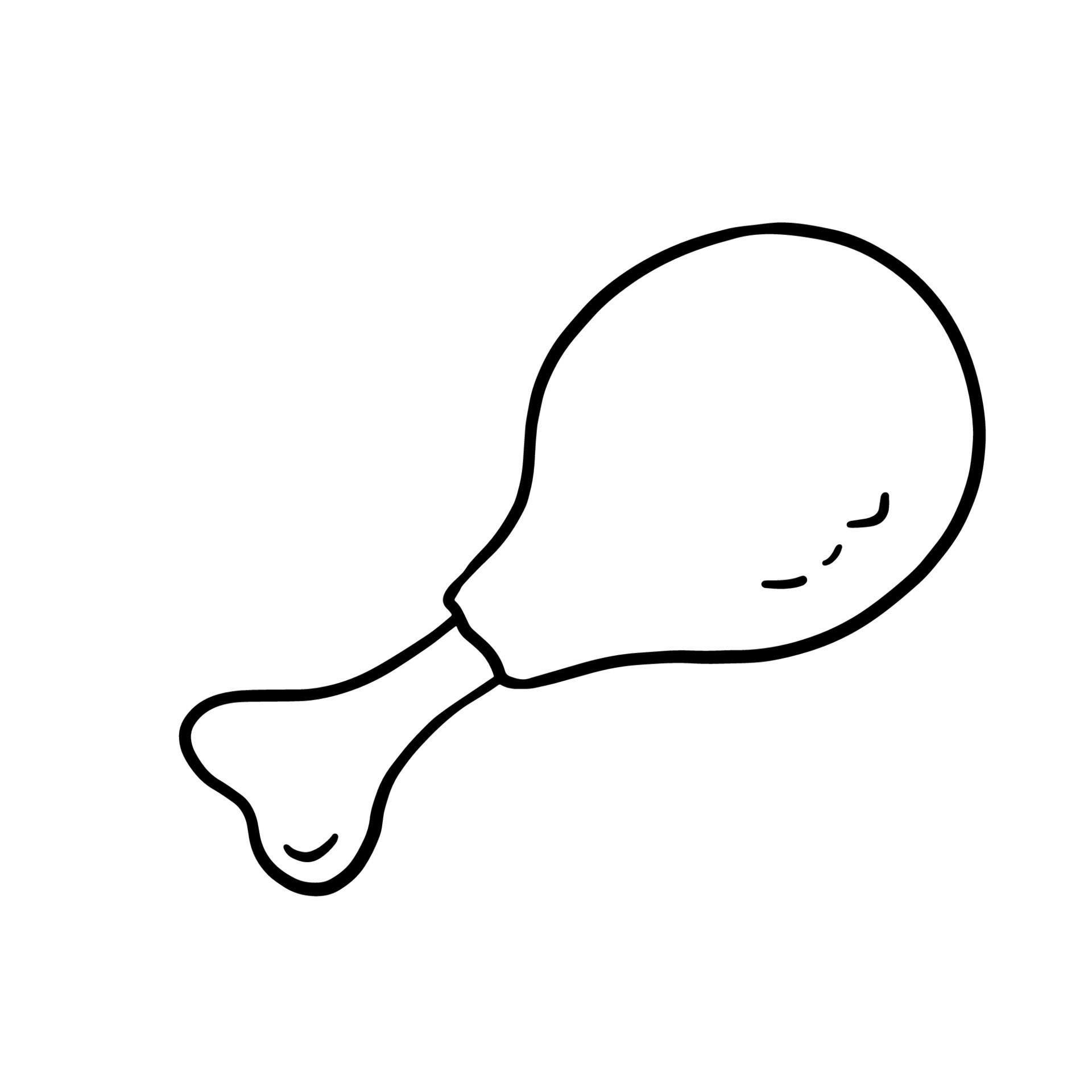 Fried Chicken Leg Outline Doodle Illustration Fast Food Line Sketch 23811051 Vector Art At