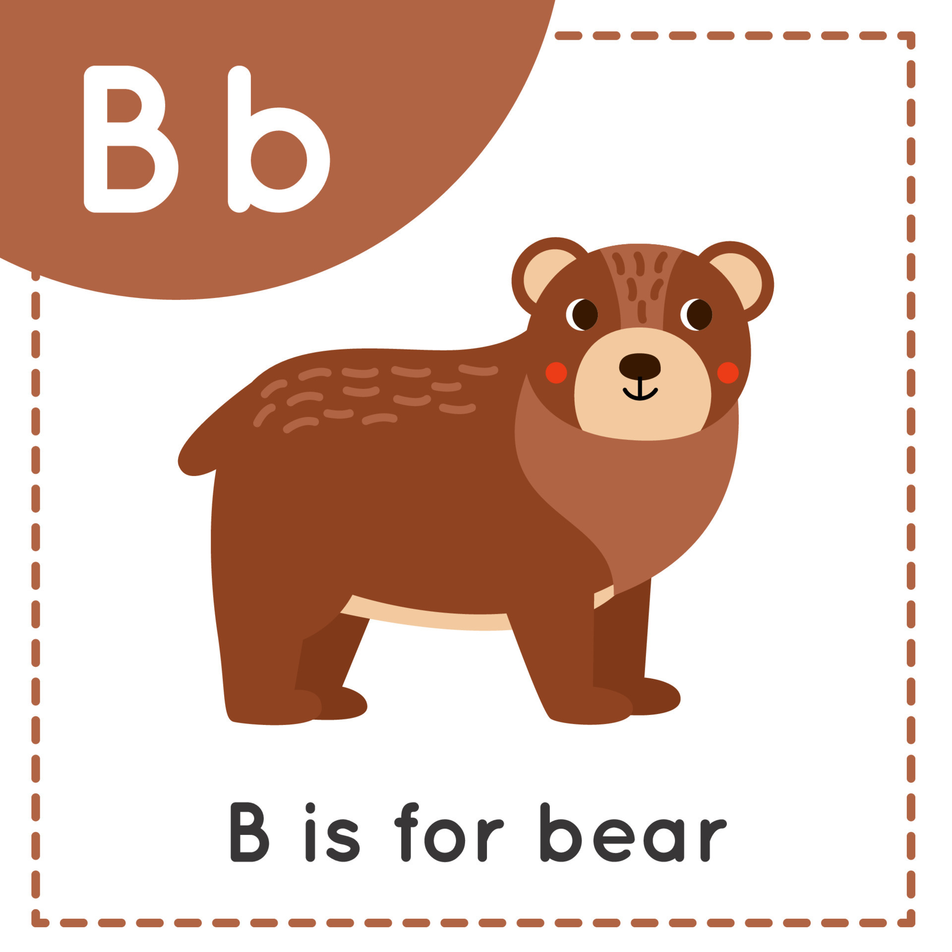 Learning English alphabet for kids. Letter B. Cute cartoon bear ...