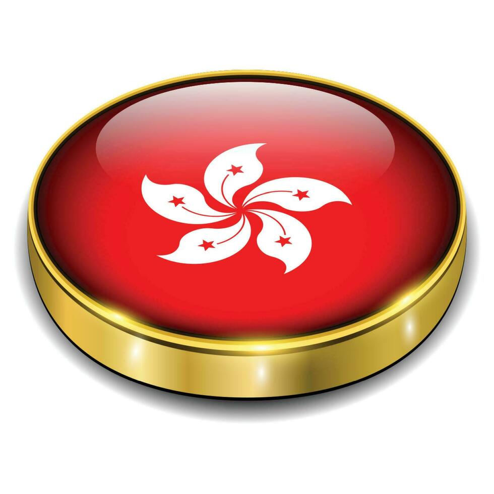 Hong Kong Hong Kong Flag 3d Button Vector 23812003 Vector Art At Vecteezy