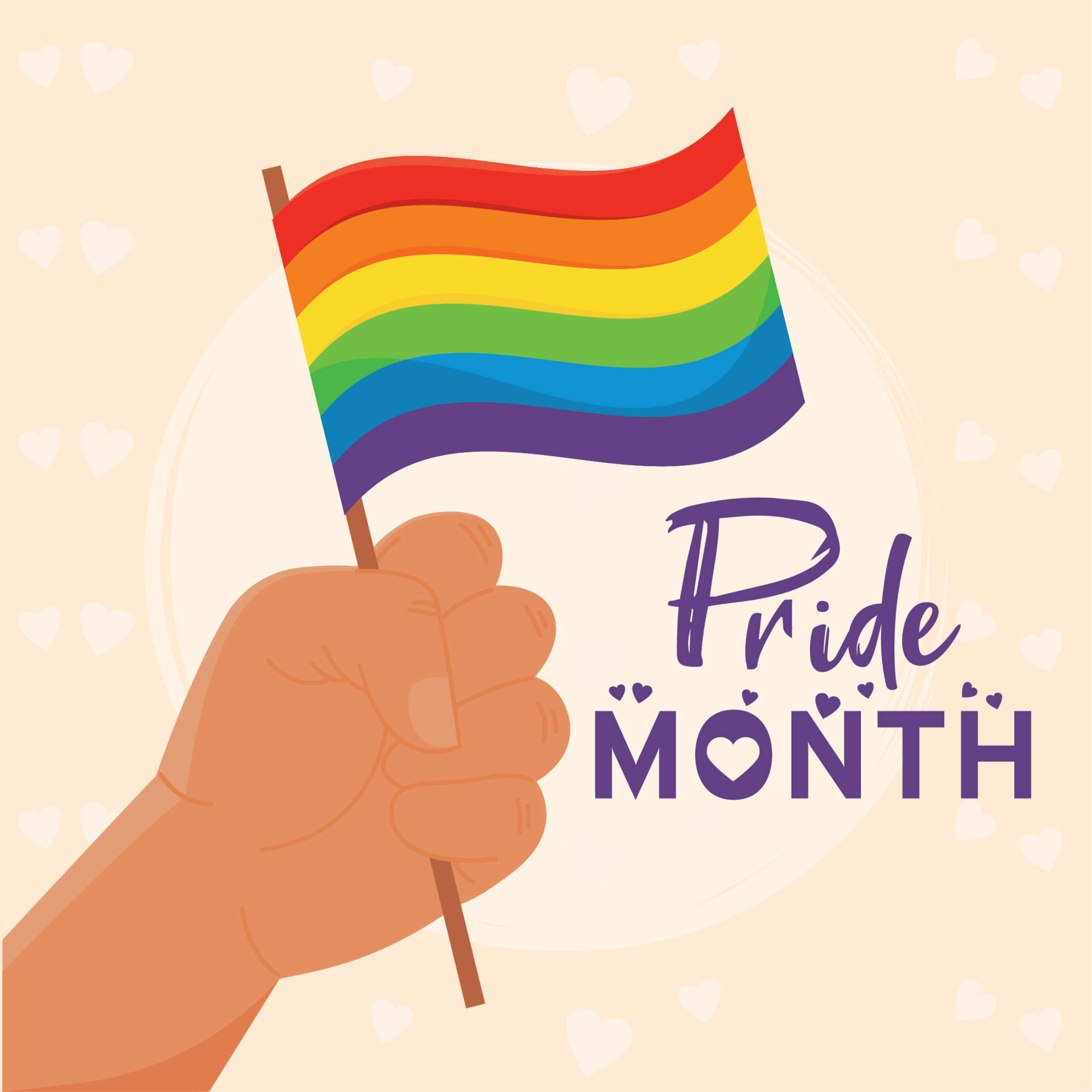 Hand Holding A Lgbt Flag Pride Month Vector Illustration 23813352