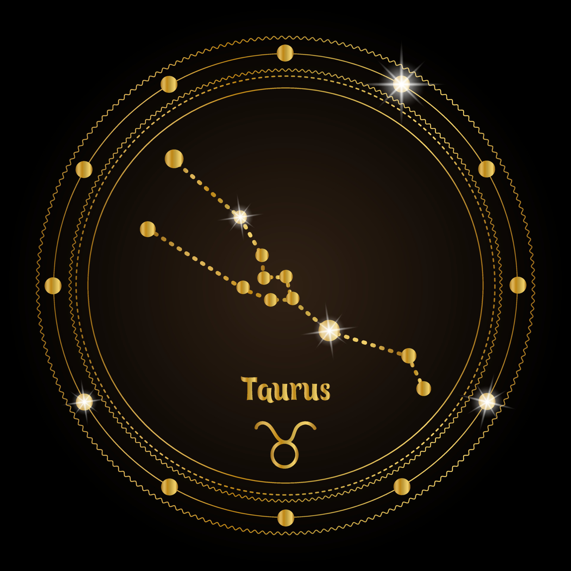 Taurus Constellation Of The Zodiac Sign In The Cosmic Magic Circle