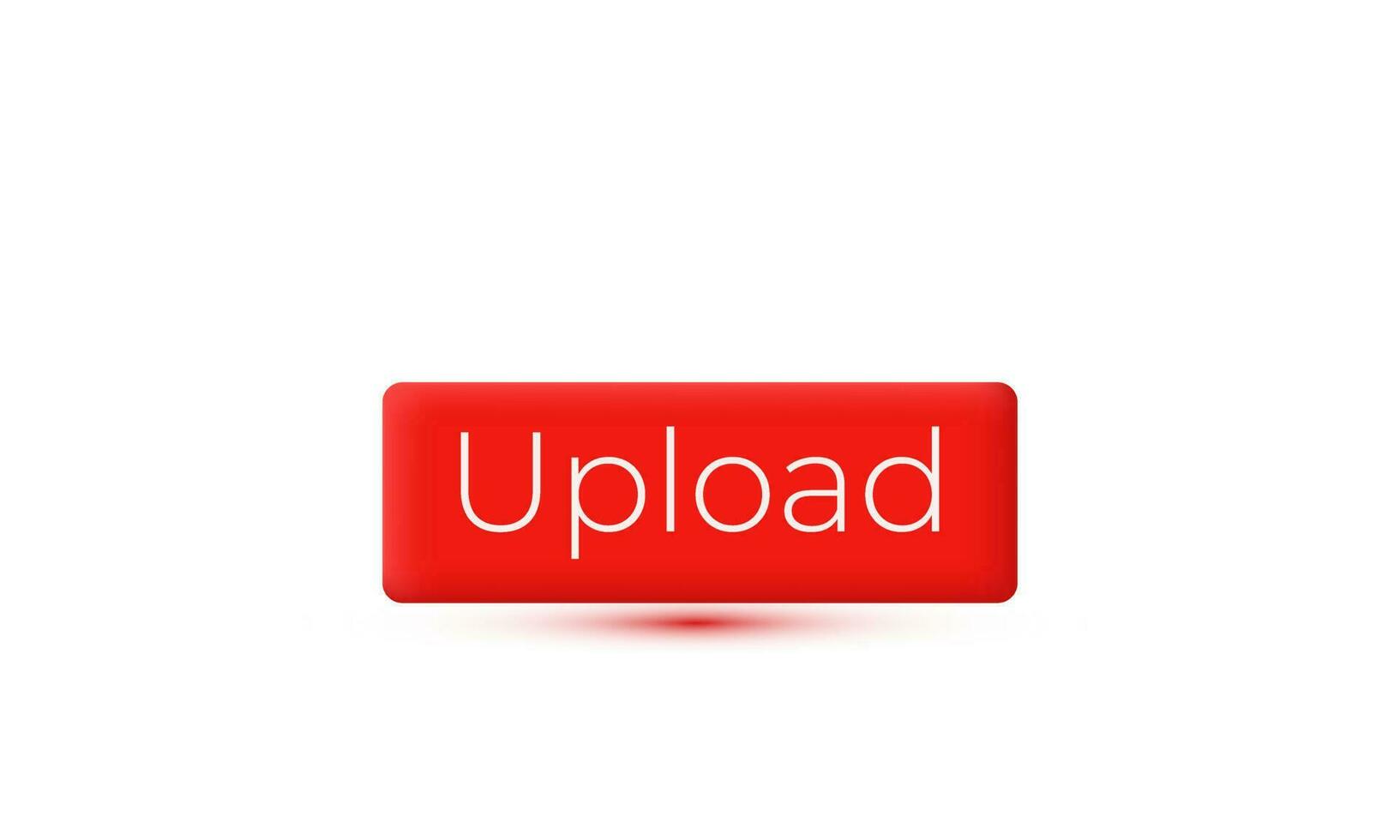 3d realistic cartoon upload red button icon trendy modern style object ...