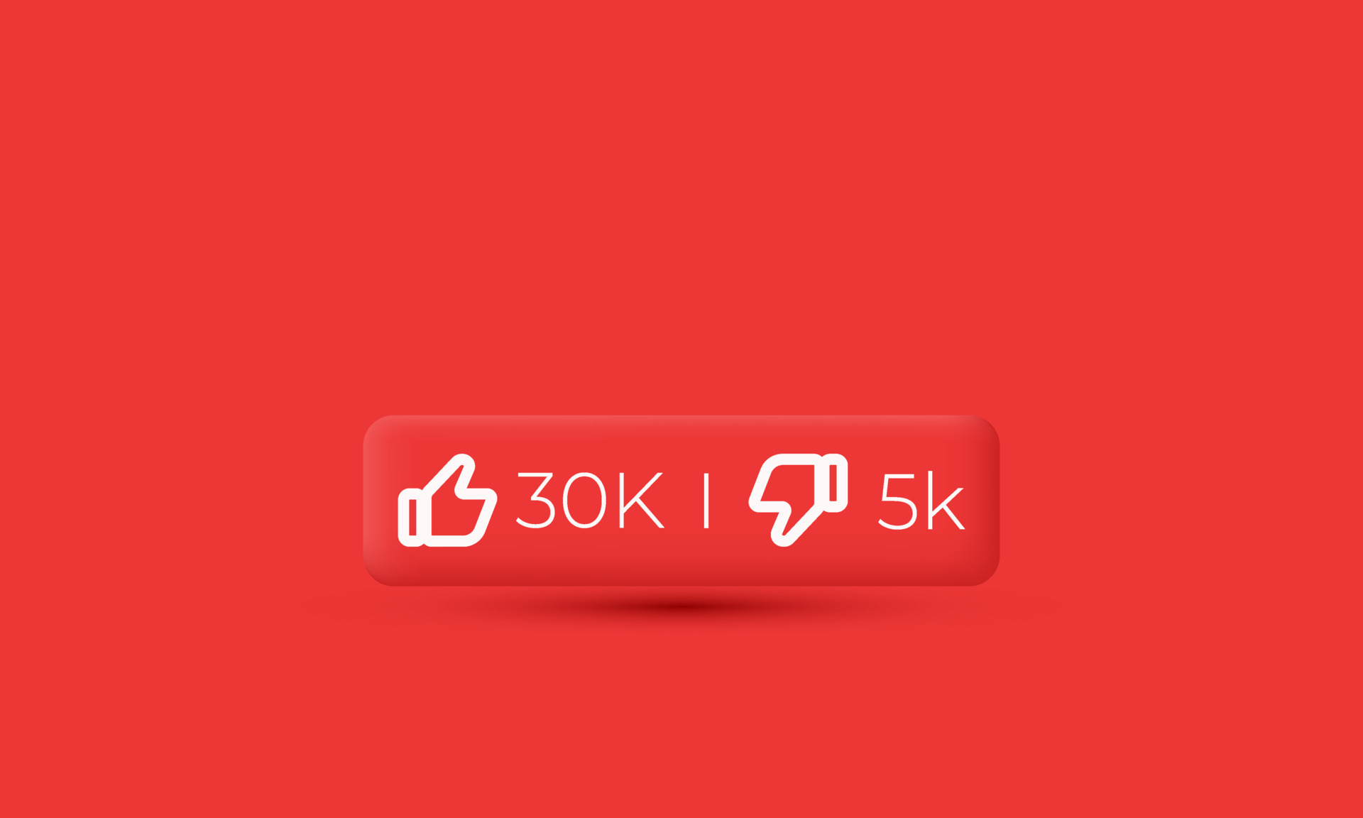 3d Realistic Cartoon Red Button Like And Unlike Icon Trendy Modern Style Object Symbols Isolated