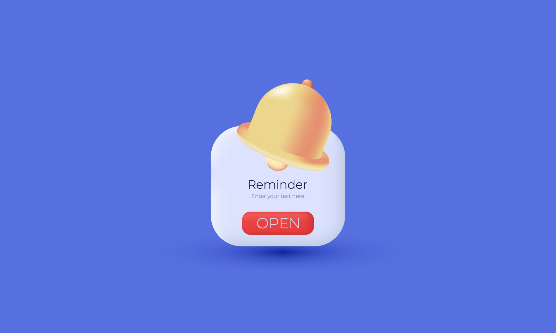 3d Realistic Cartoon Reminder Notifications Page Alert Bell Icon Trendy Modern Style Object