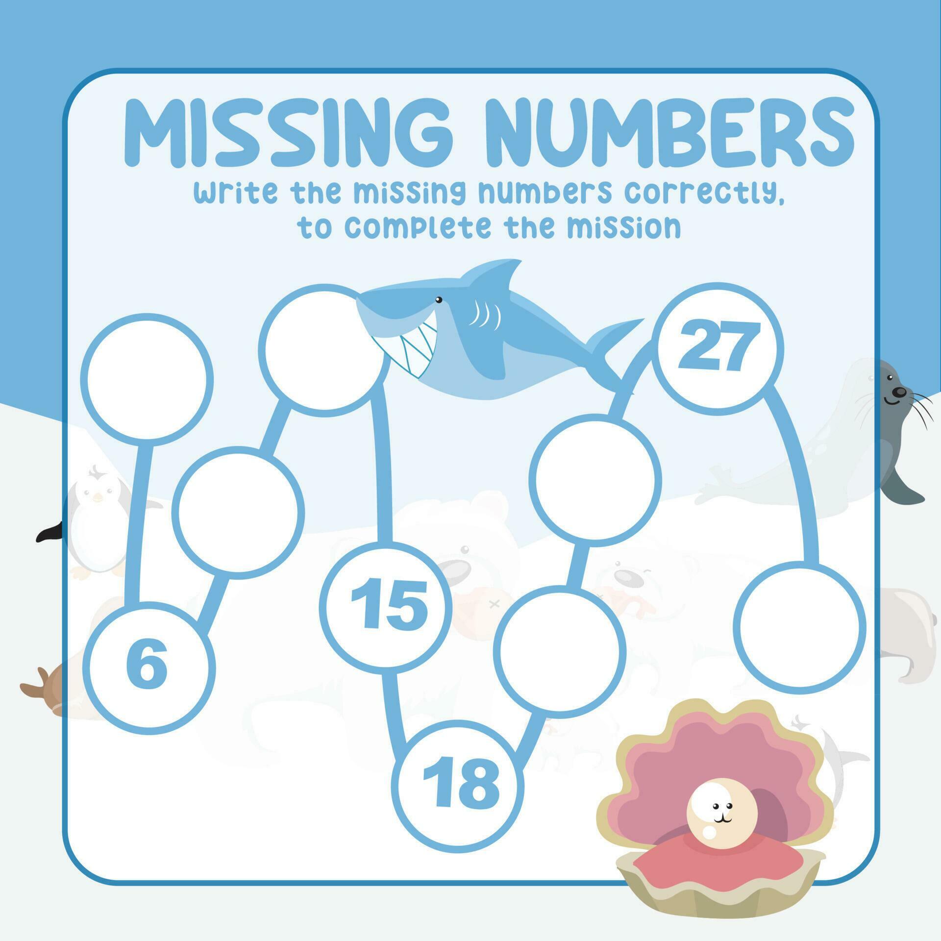 Missing numbers. Write the answer correctly. Educational printable math ...