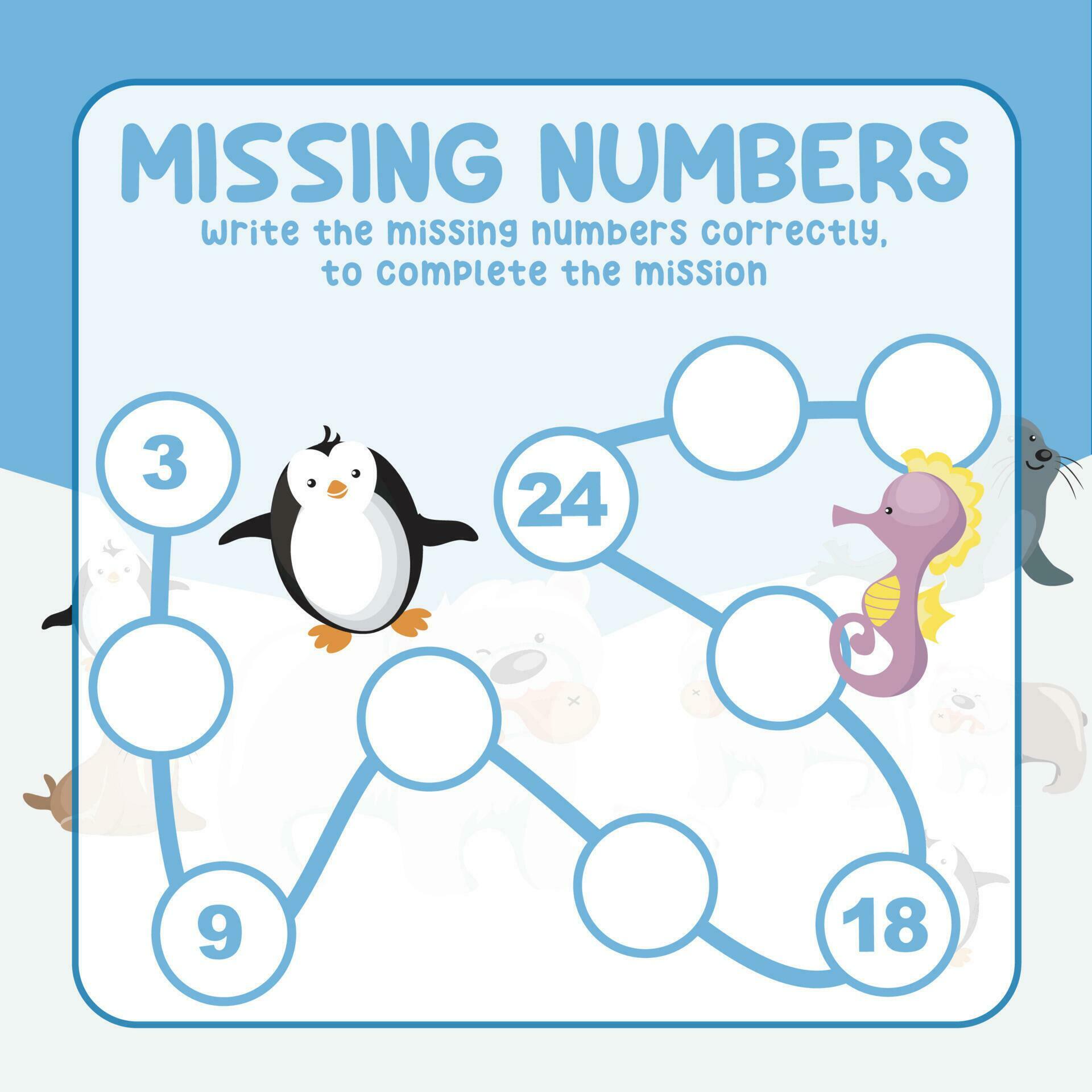 Missing numbers. Write the answer correctly. Educational printable math ...