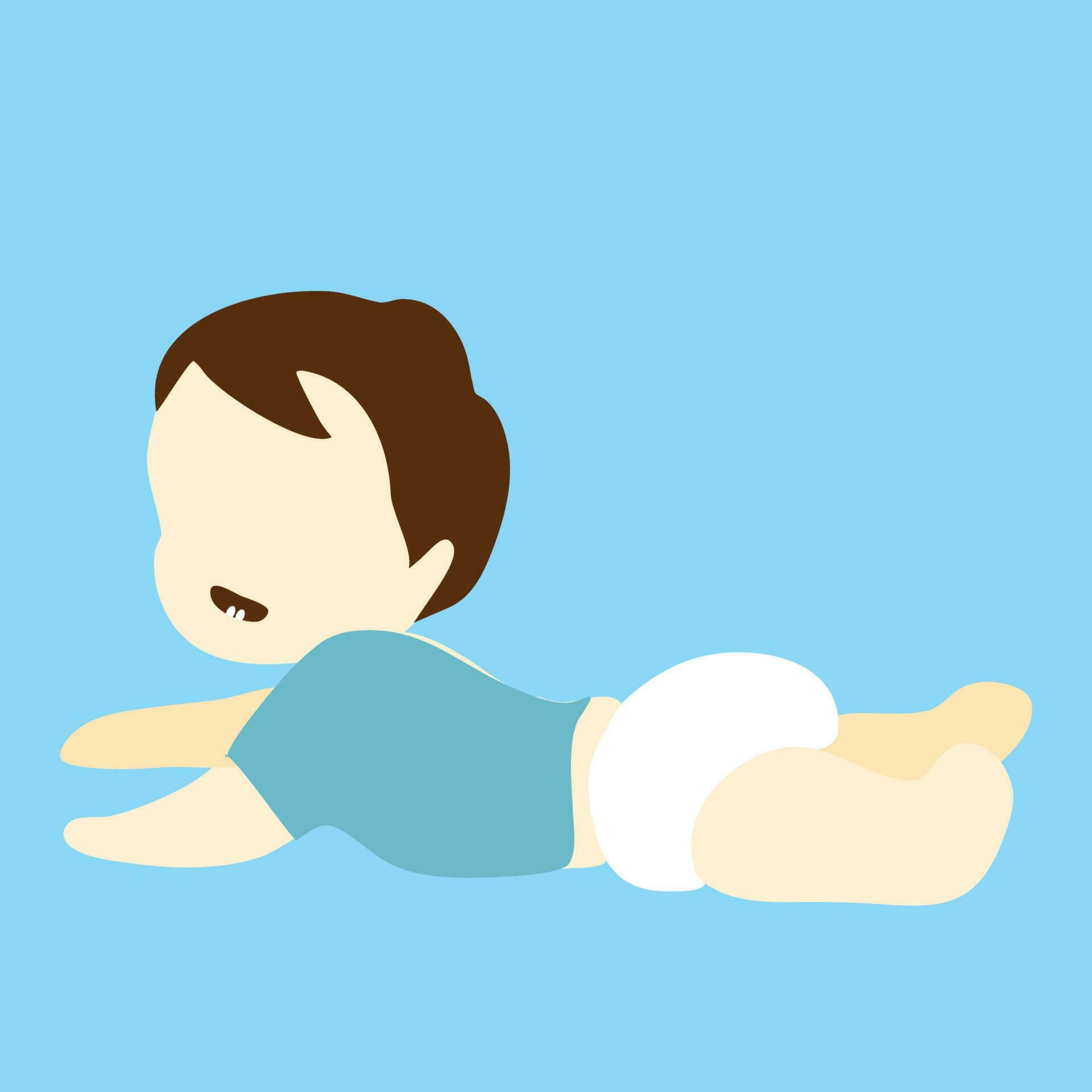 cute baby learning to crawling 23822318 Vector Art at Vecteezy