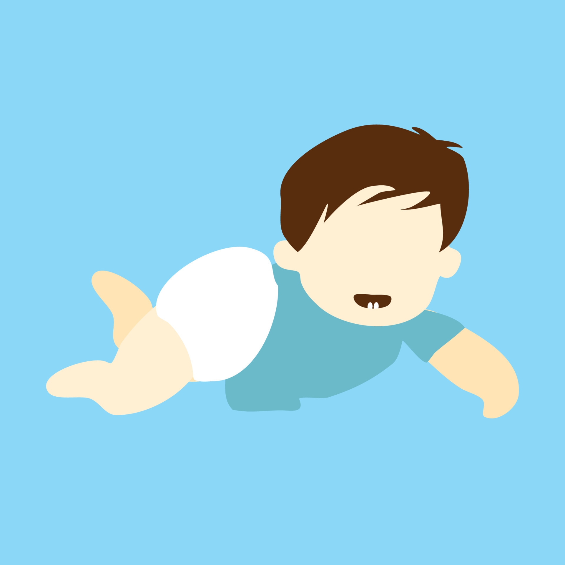cute baby learning to crawling 23822319 Vector Art at Vecteezy