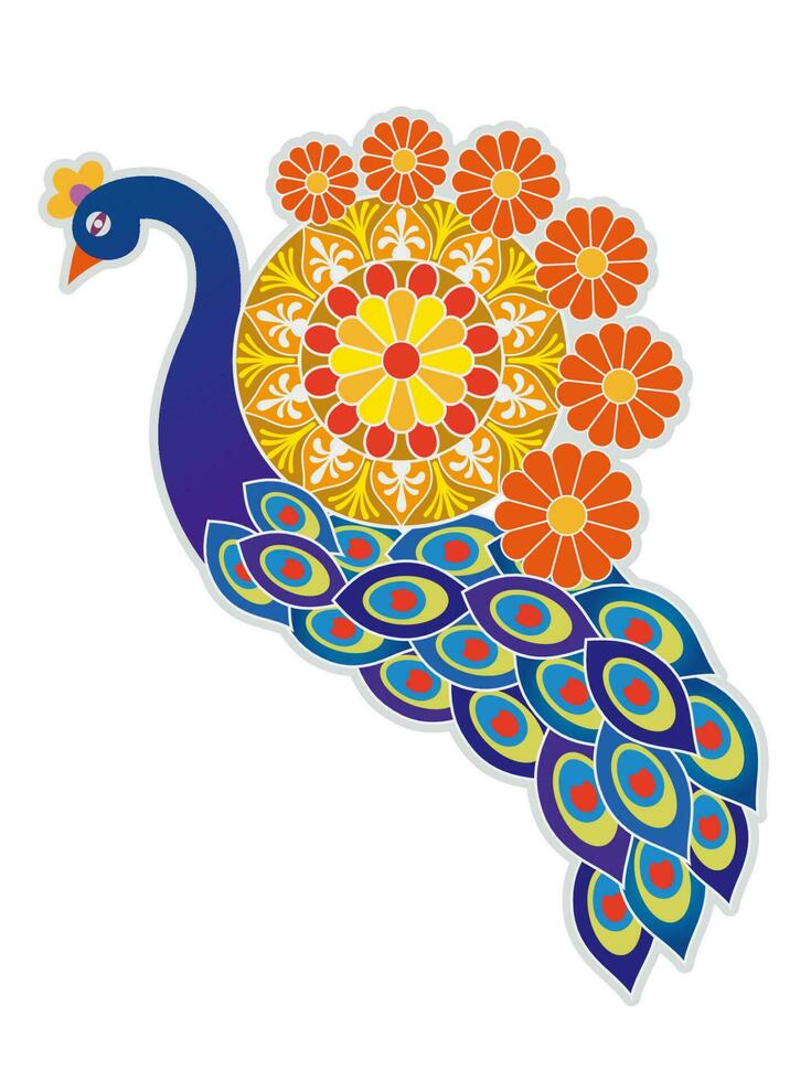 Peacock Rangoli Vector Art Icons And Graphics For Free Download