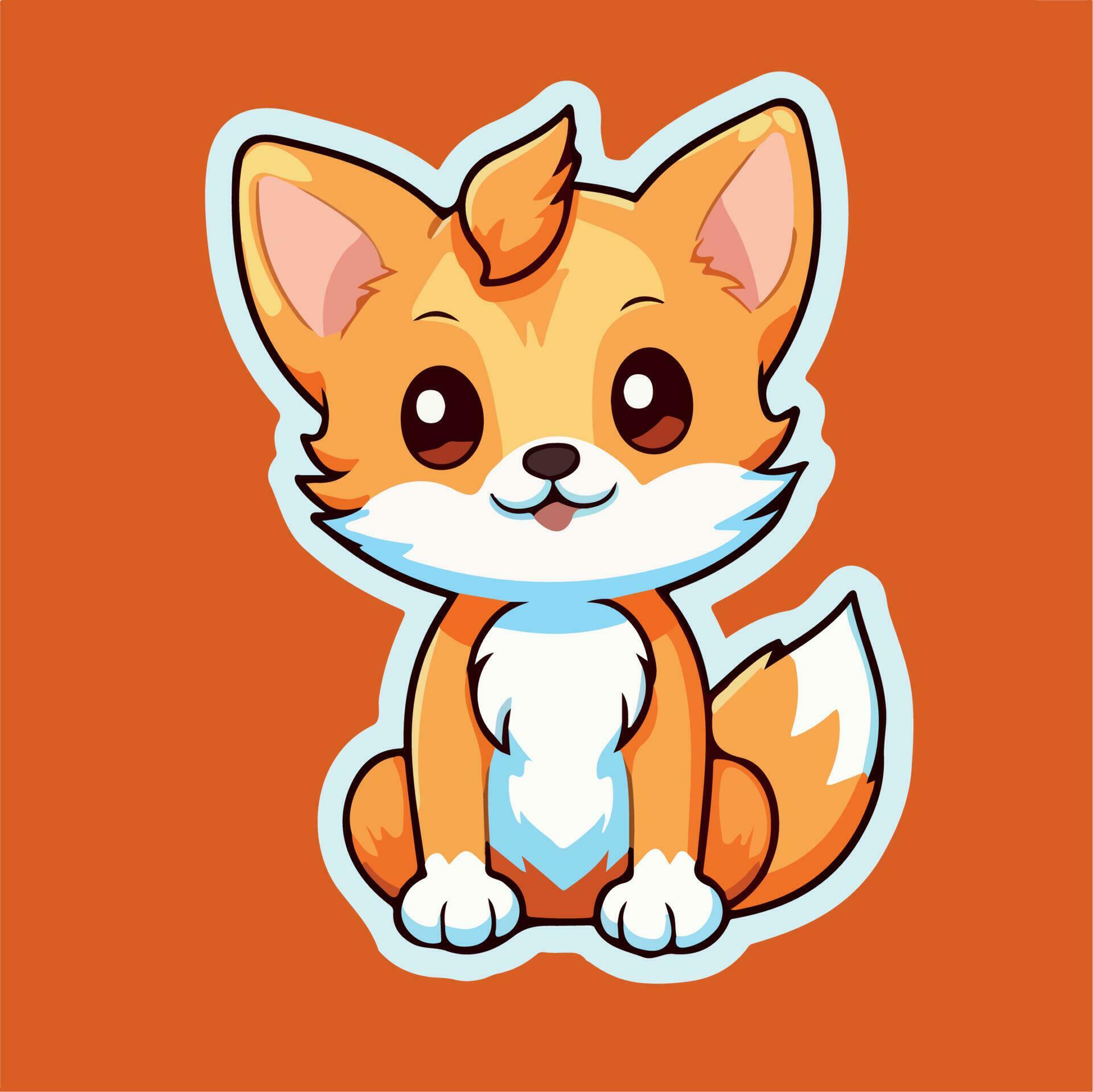Cute Fox Drawing Kawaii Funny Vector Illustration Eps 10 23826053 Vector Art At Vecteezy