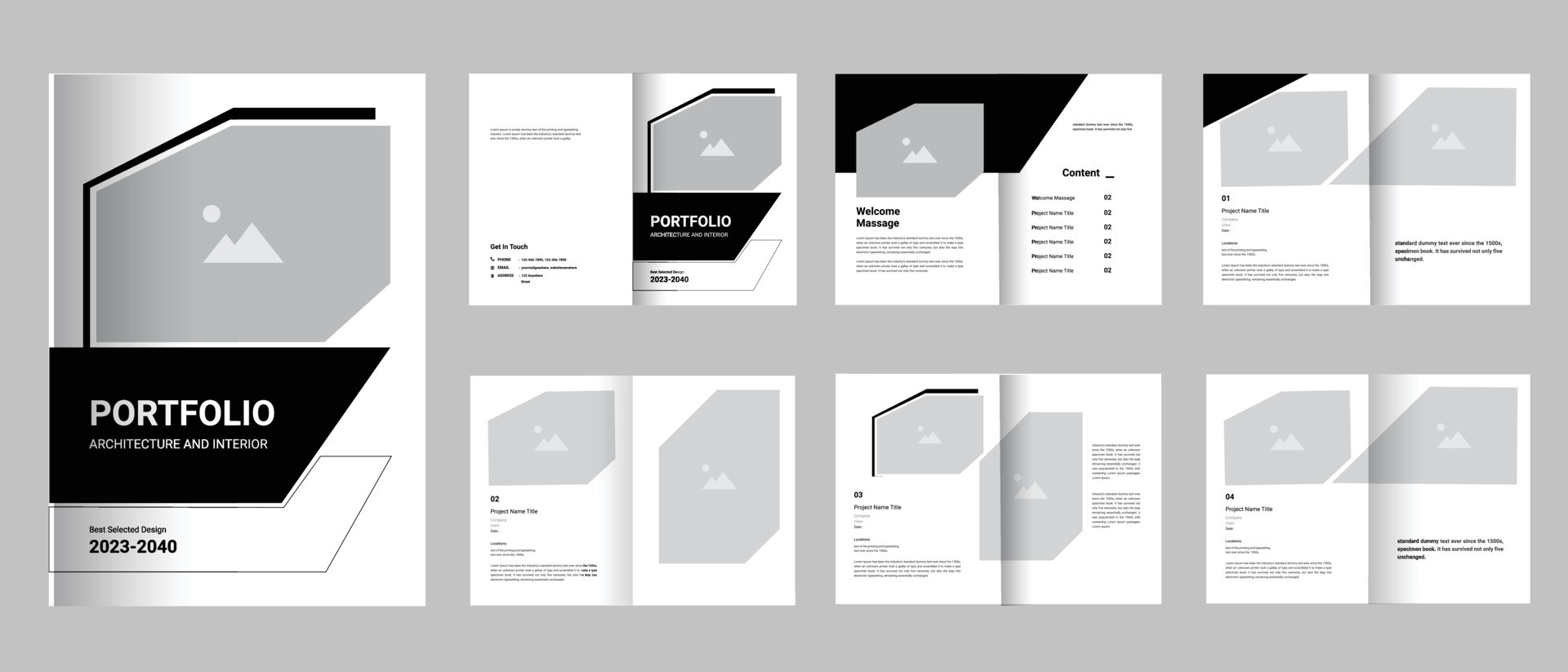 Architecture portfolio design template, Modern professional portfolio ...