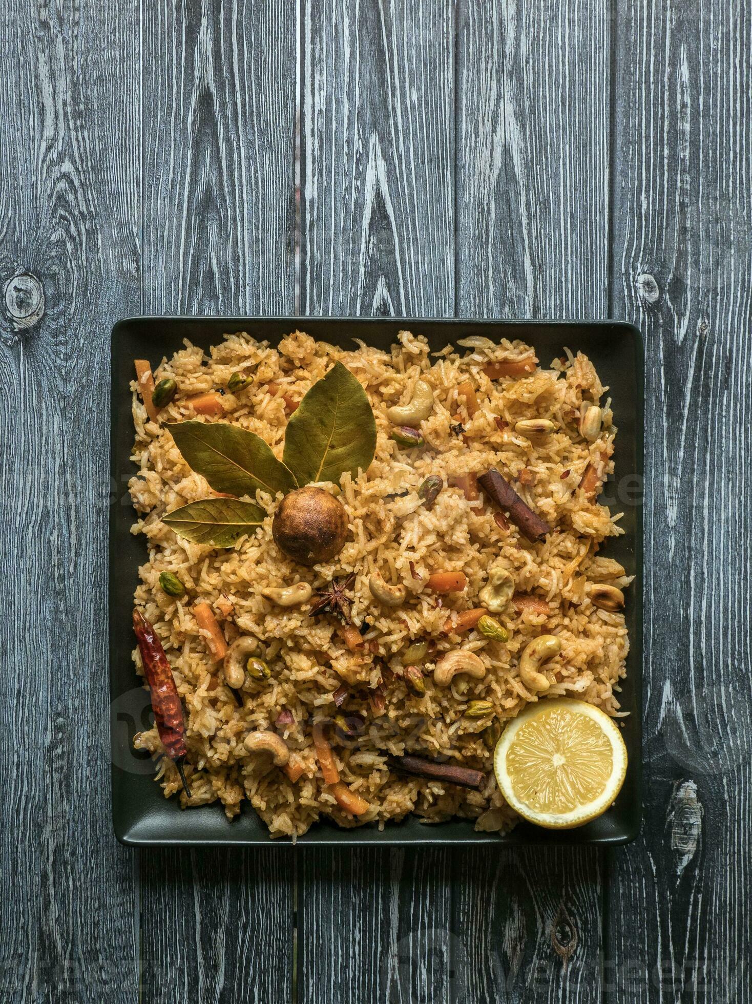 Traditional Arabic Basmati rice with vegetables. Arabic cuisine ...
