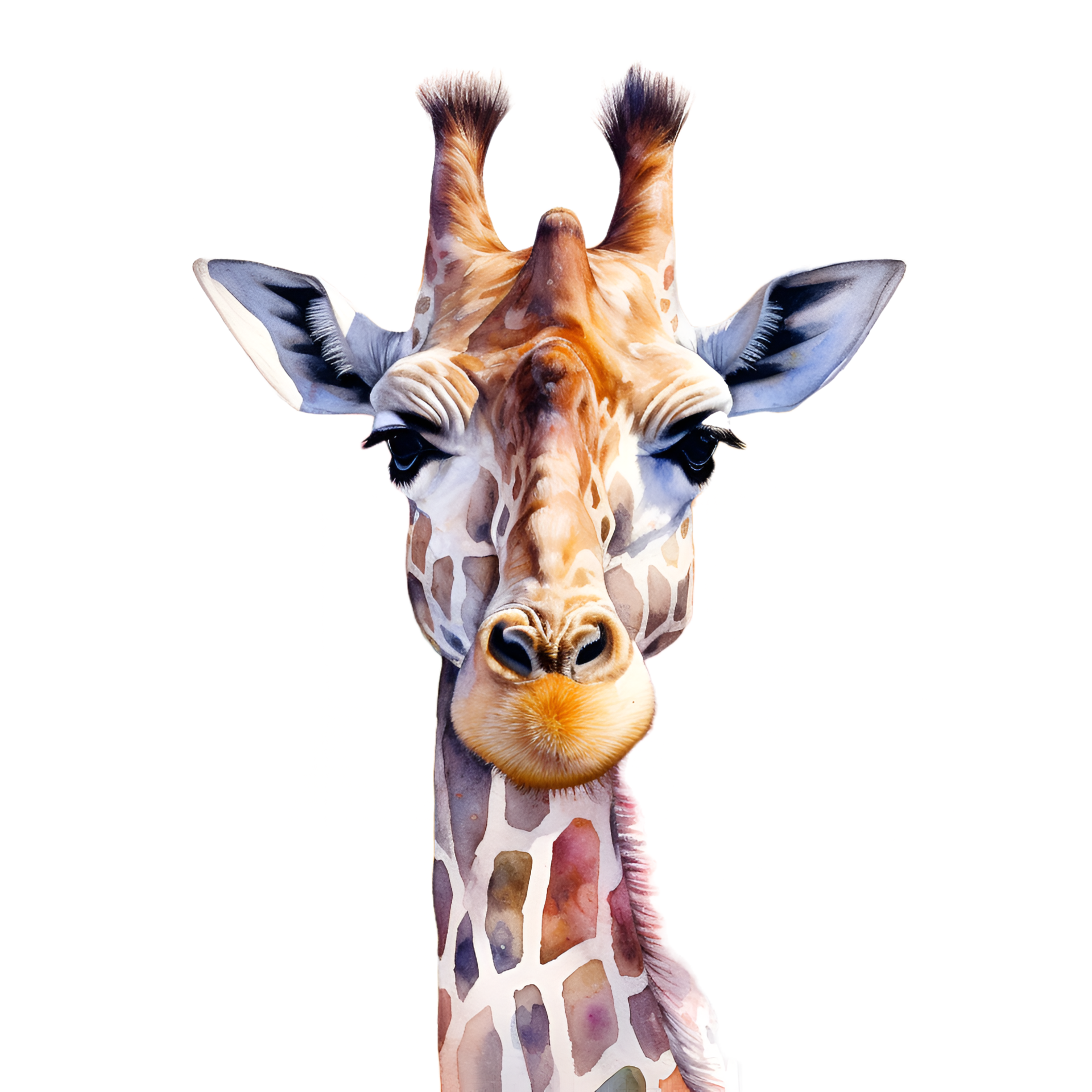 Giraffe Watercolor Clipart AI Generated 23828763 PNG