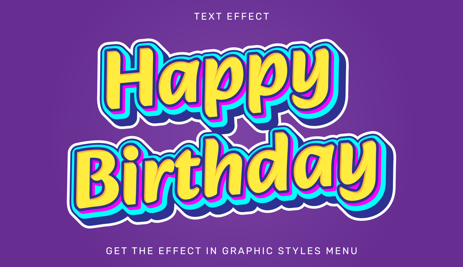 Happy Birthday Text Effect Template In 3d Style 23833908 Vector Art At
