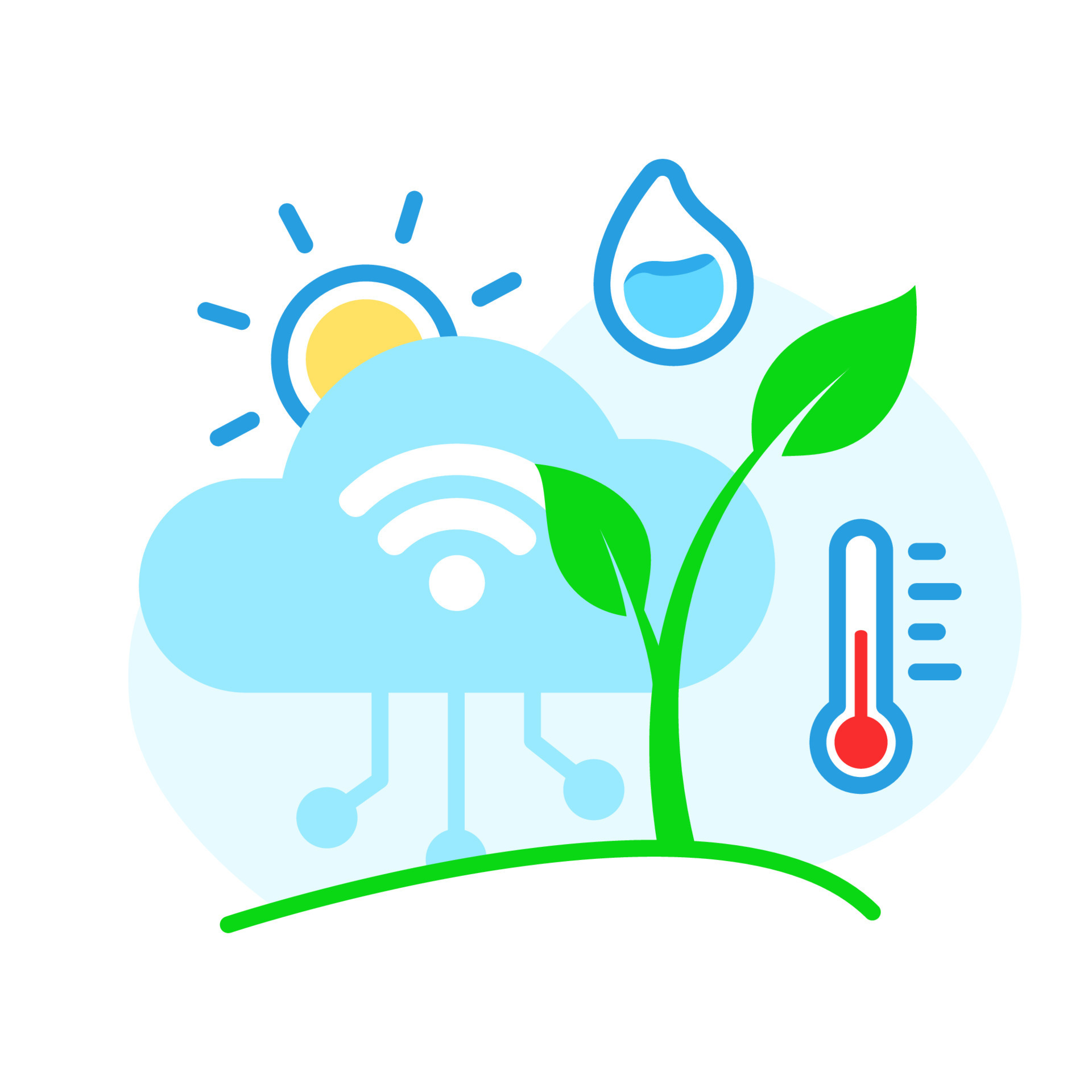 IOT internet of things, smart farming concept illustration flat design ...