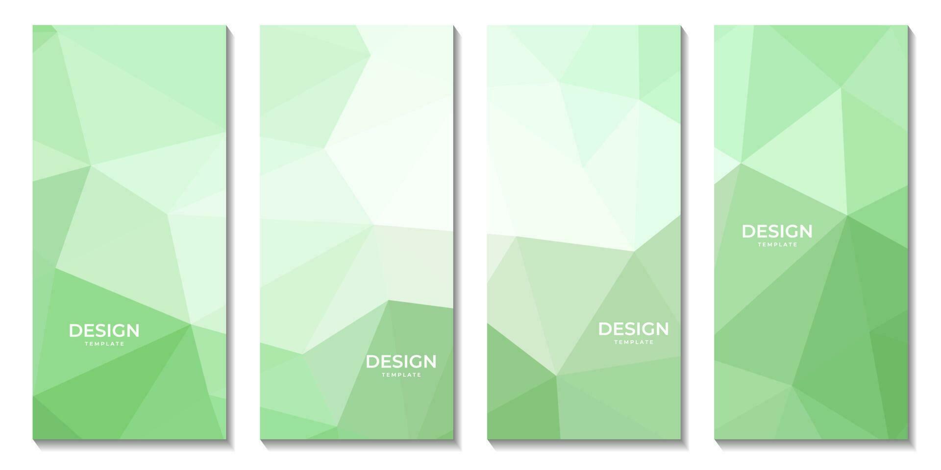 Abstract Brochures Geometric Green Gradient With Triangles Pattern Modern Background For