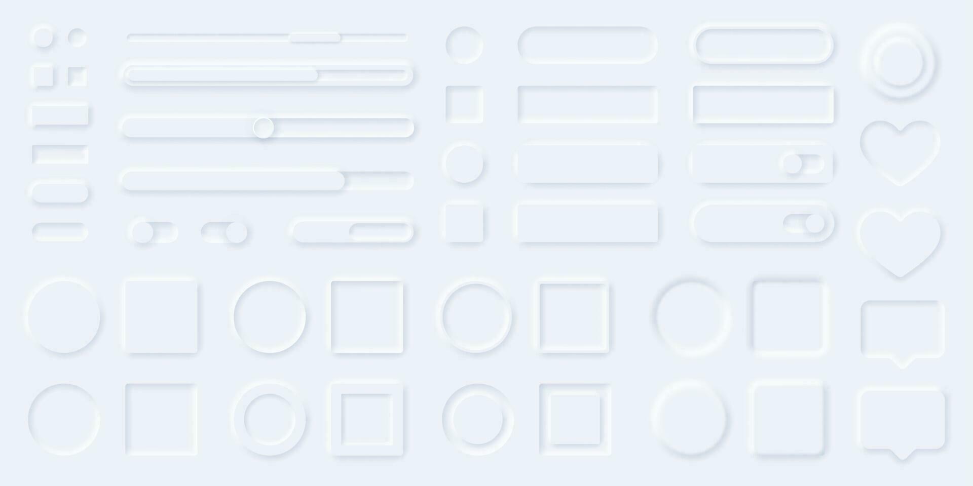 Neumorphism style ui elements, buttons, progress bars, sliders, panels ... Neumorphism style ui elements, buttons, progress bars, sliders, panels ...