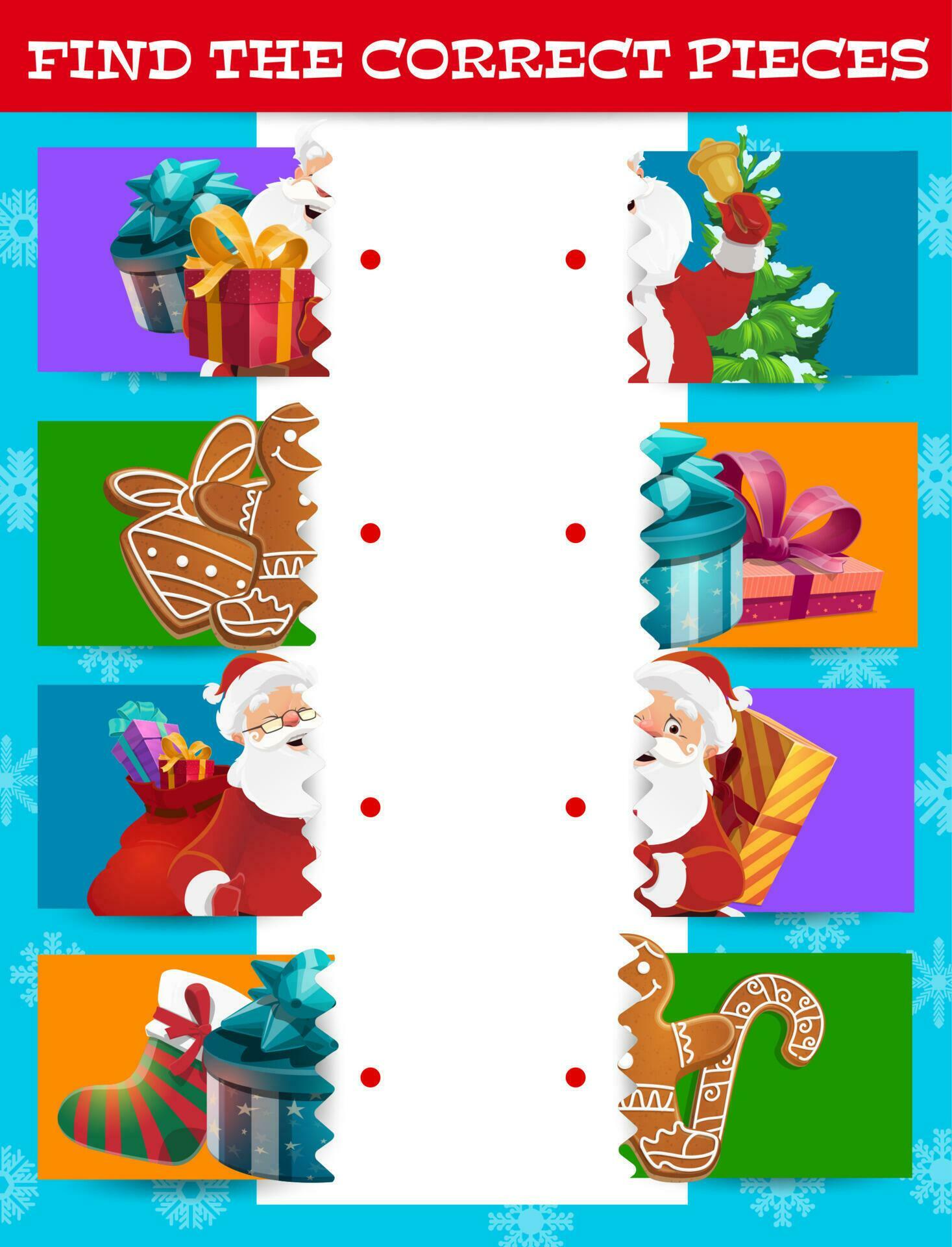 Christmas matching game, puzzle or logic riddle 23837730 Vector Art at ...