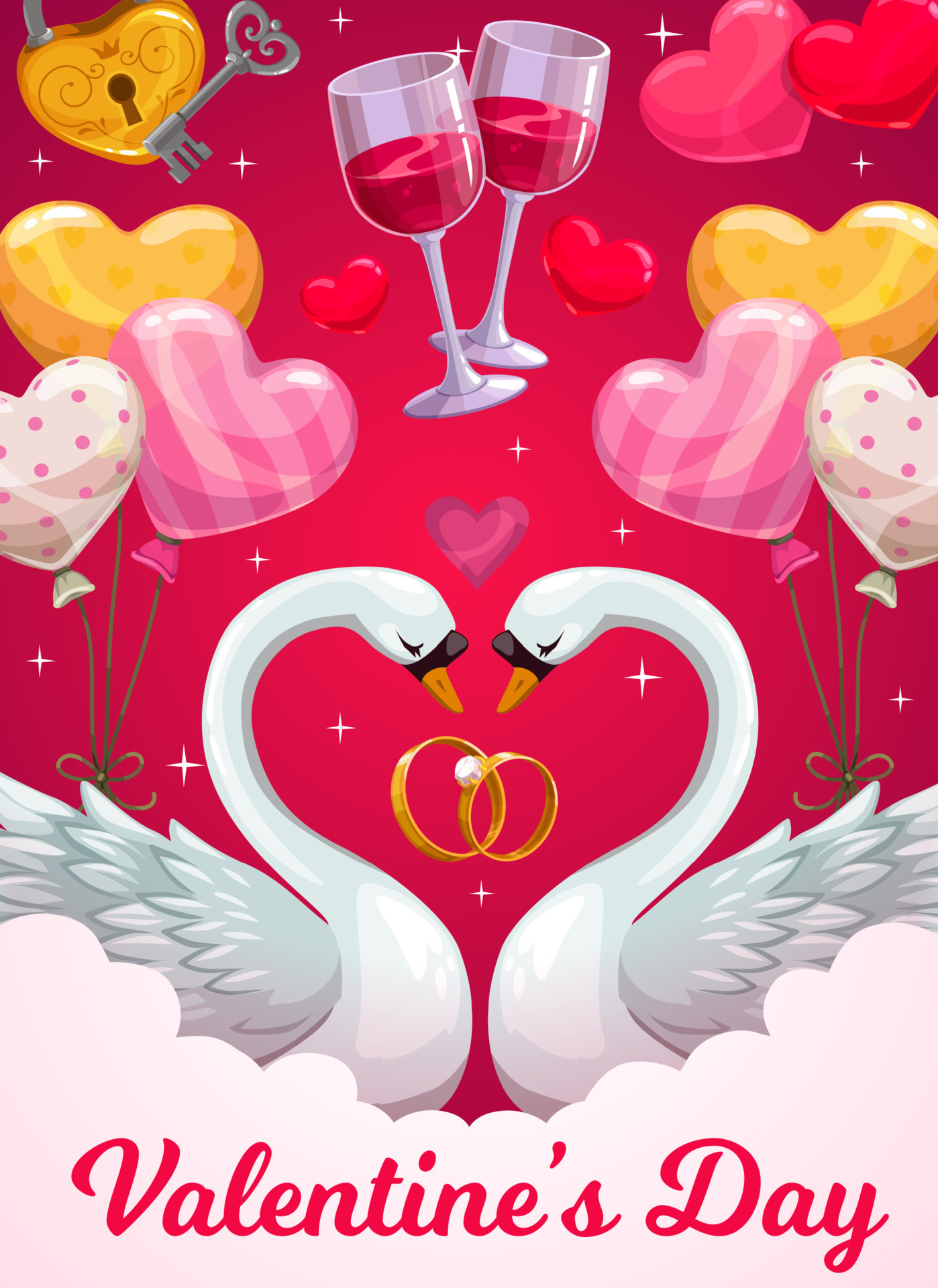 Valentines Day love holiday hearts and gifts 23838480 Vector Art at ...