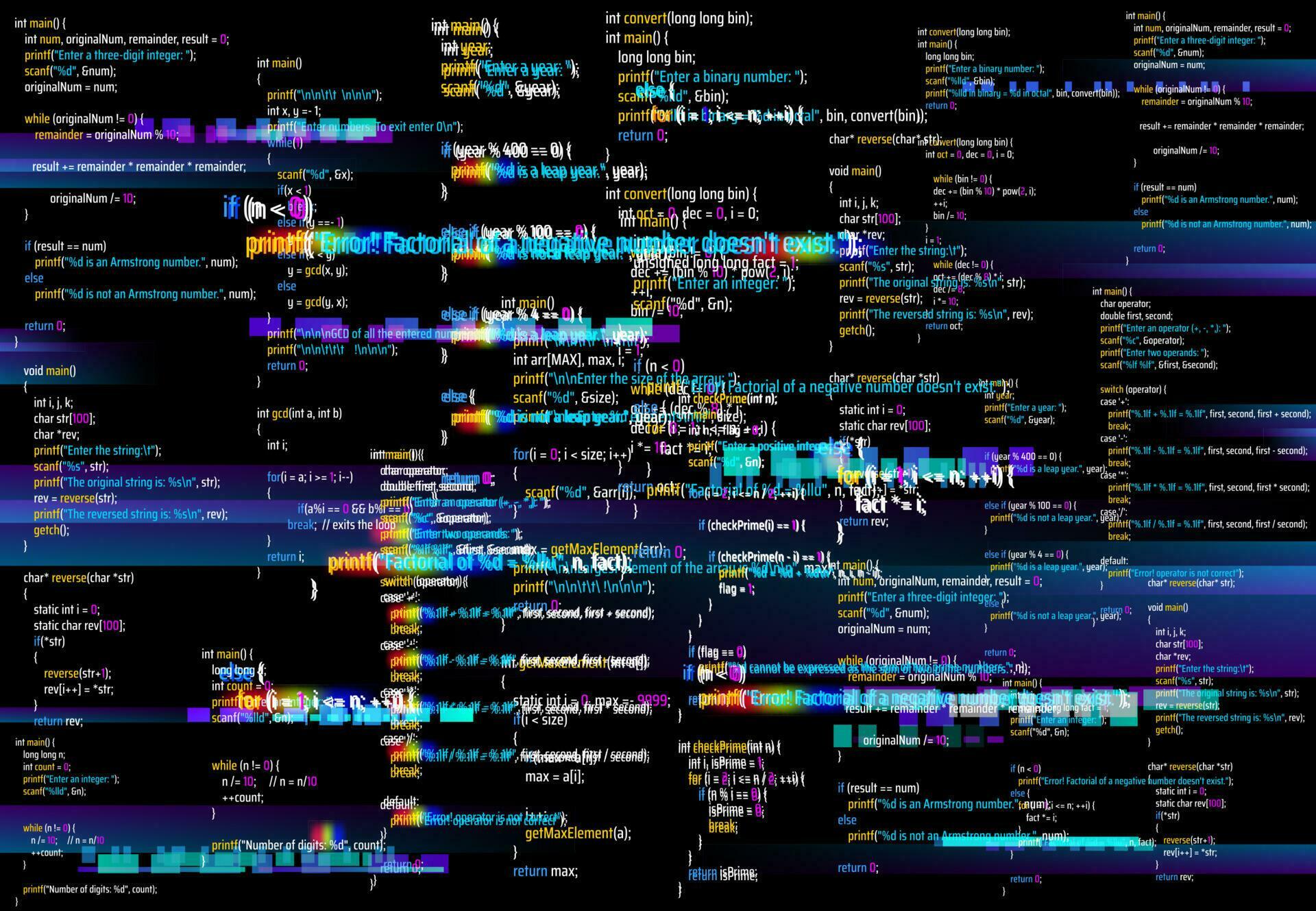 Abstract background with glitched program code 23838733 Vector Art at ...