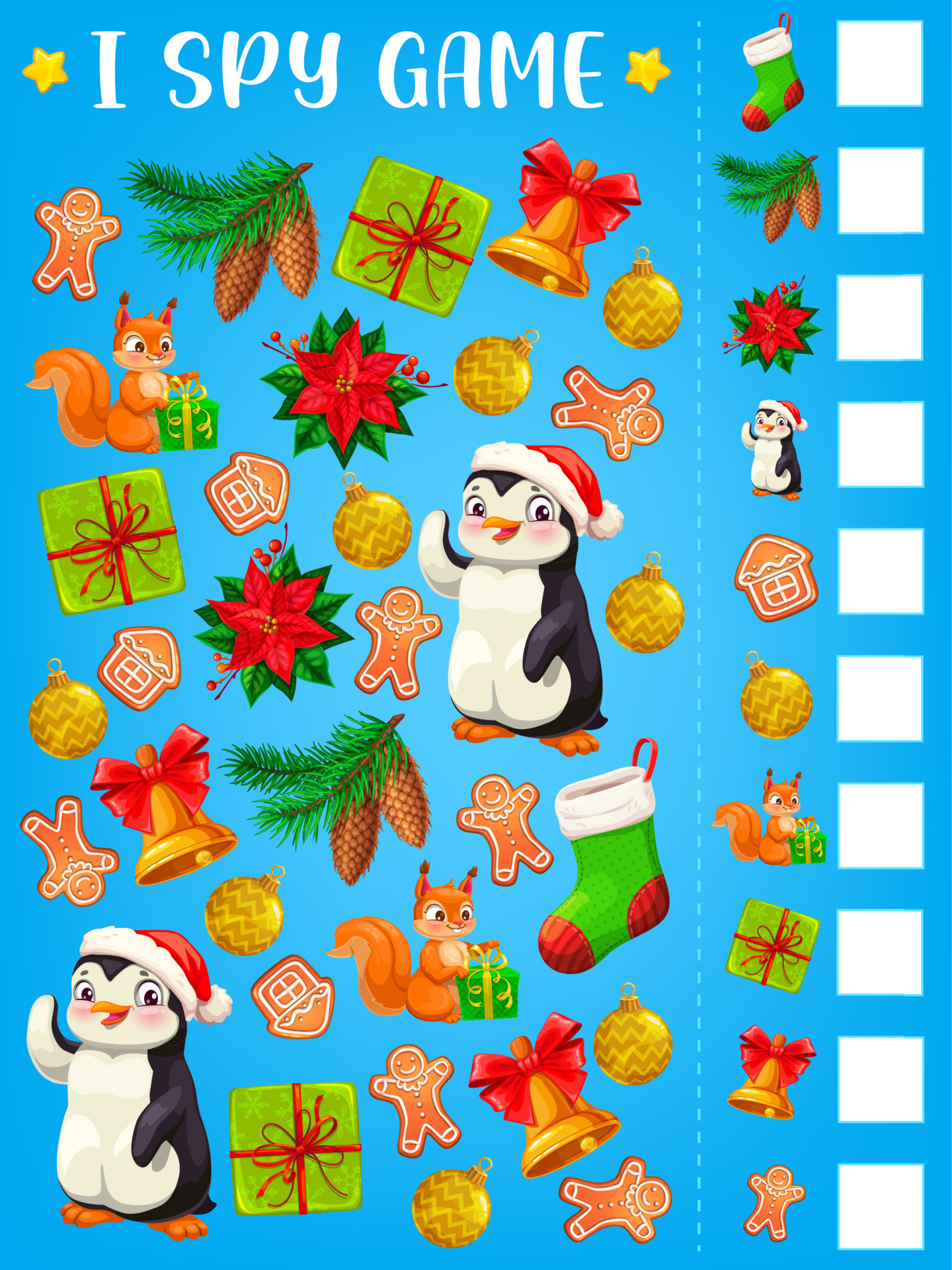 I spy game or puzzle with Christmas gifts template 23839252 Vector Art ...