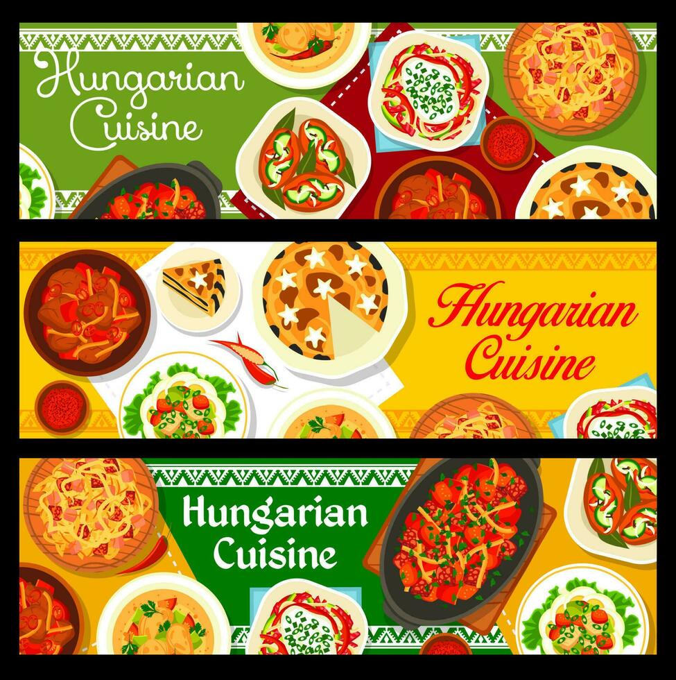Hungarian food restaurant meals vector banners 23839292 Vector Art at ...