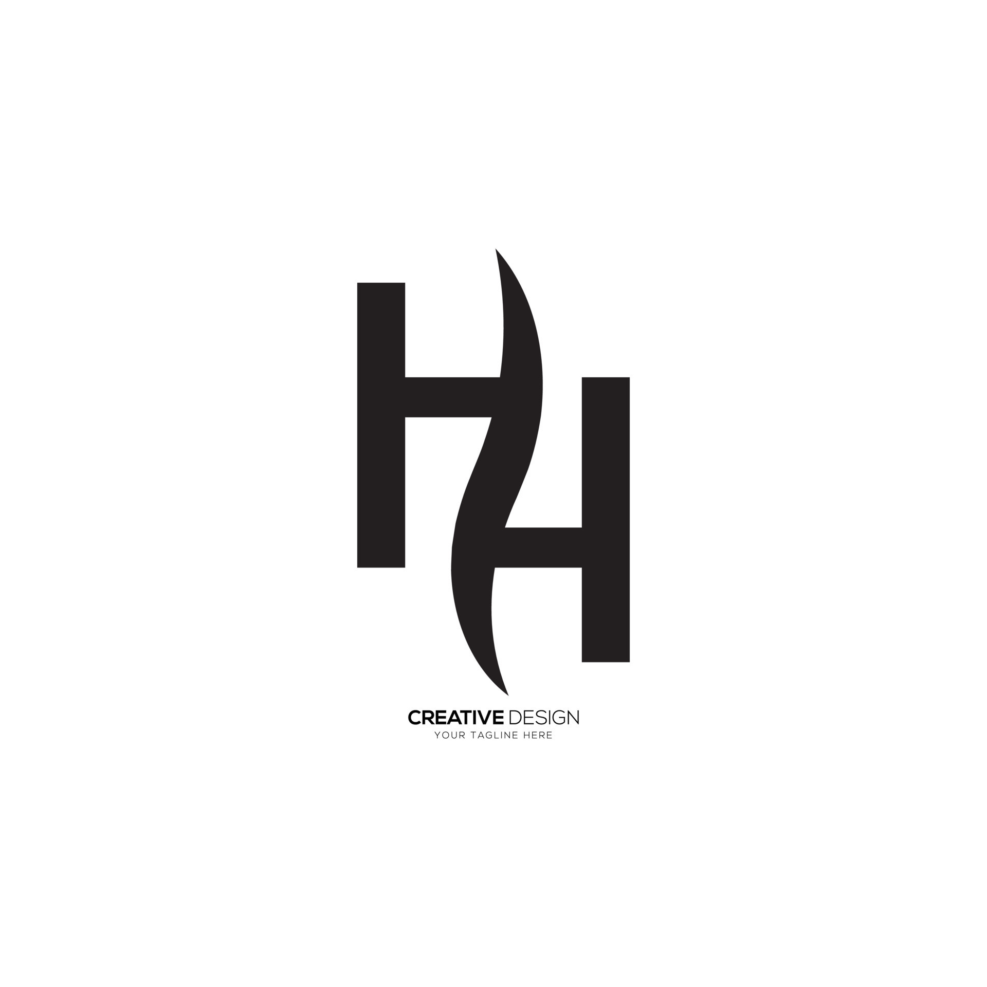 Creative letter HH logo. HH wavy shaped unique logo. HH classic ... Creative letter HH logo. HH wavy shaped unique logo. HH classic ...