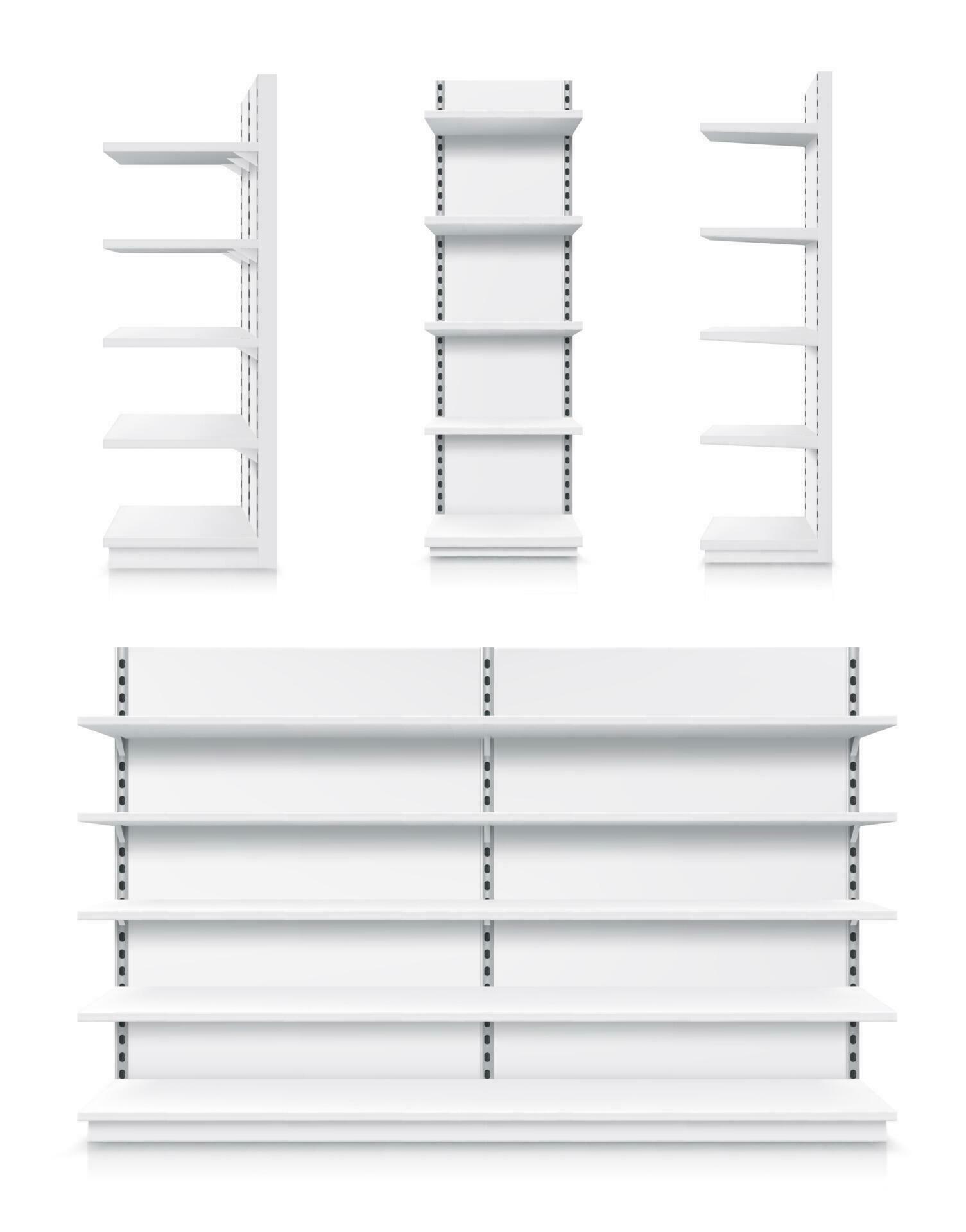 Supermarket racks, vector shop product shelves 23840322 Vector Art at ...