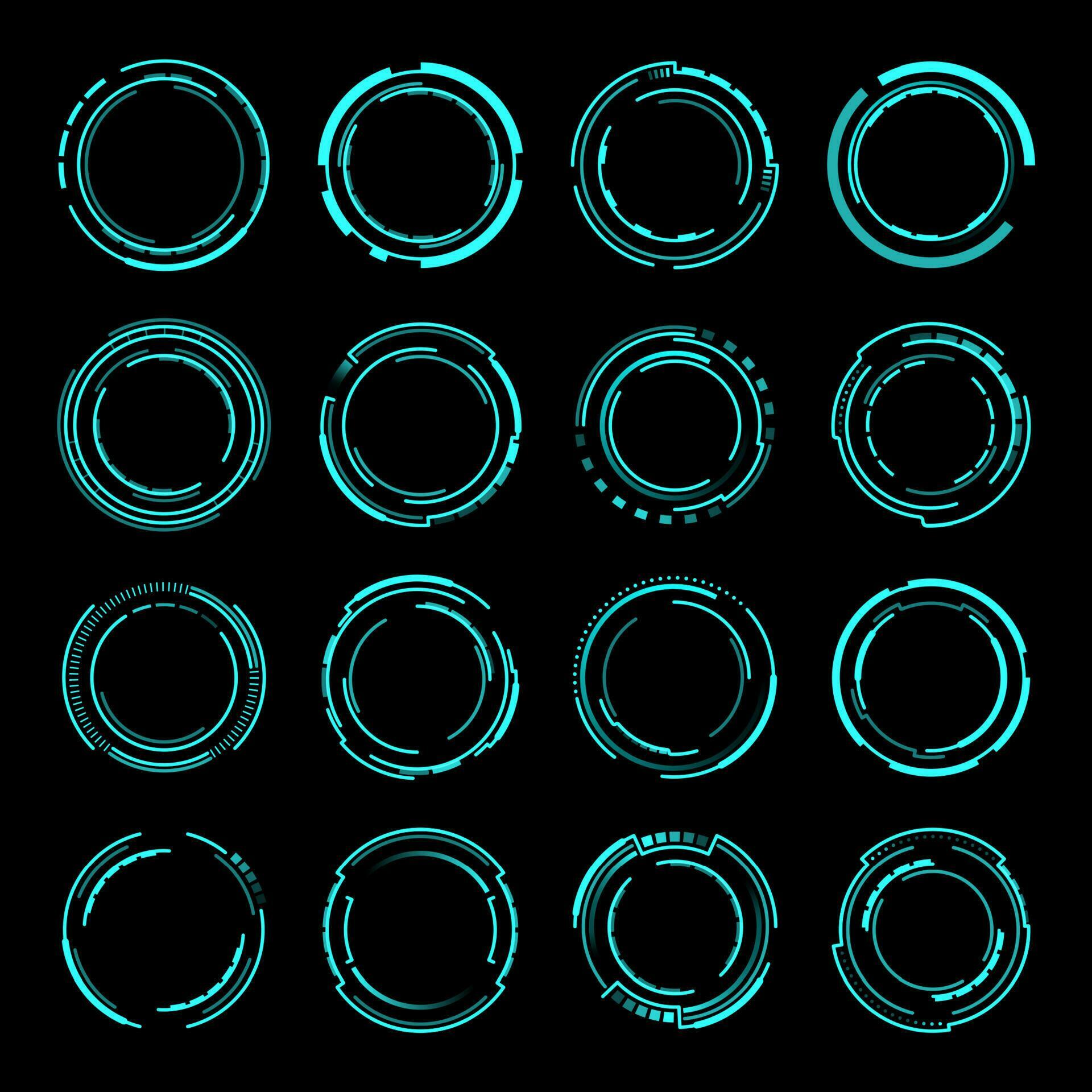 Hud Round Frames Or Borders Vector Sci Fi Elements 23840383 Vector Art At Vecteezy