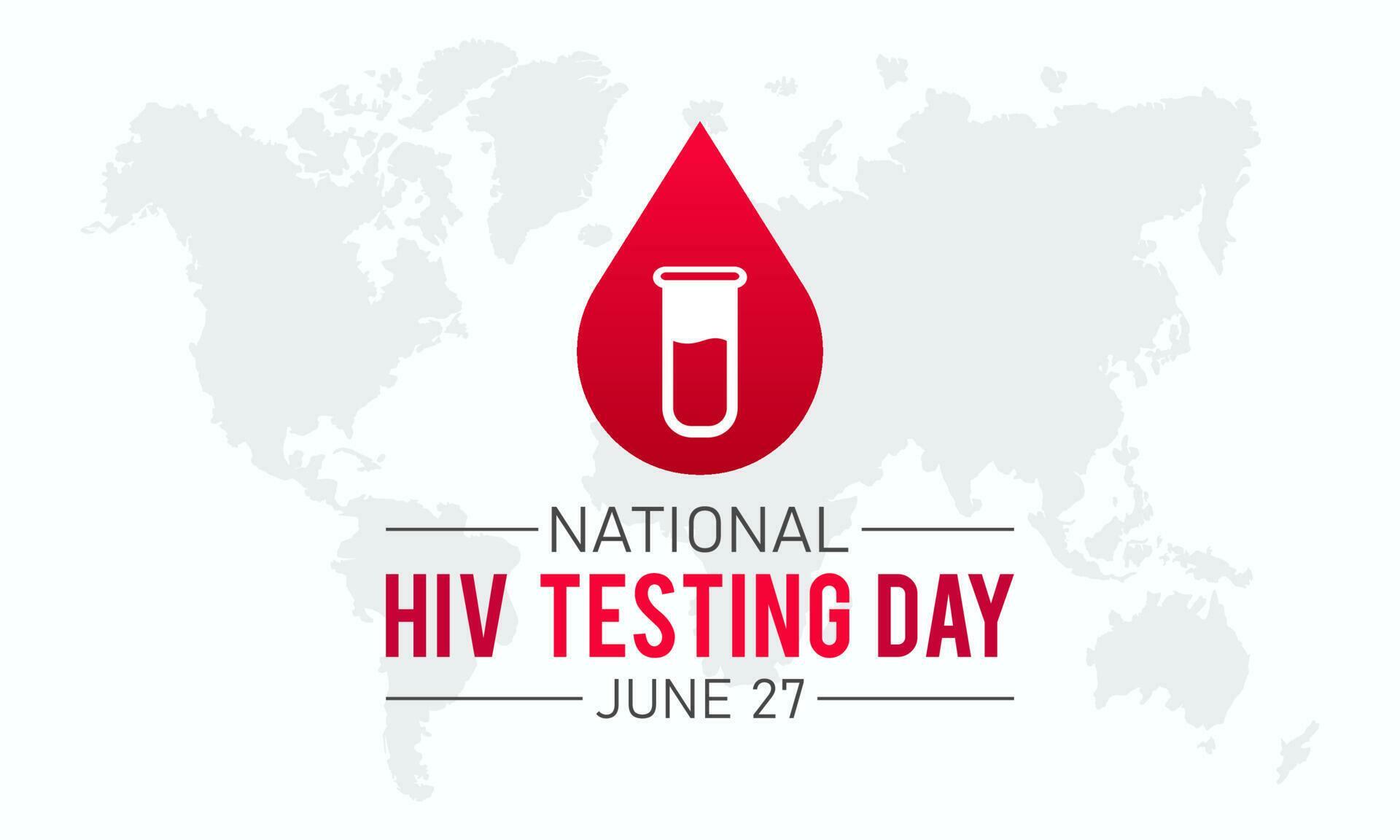 Hiv Testing Day June 27 Vector Template For Banner Greeting Card