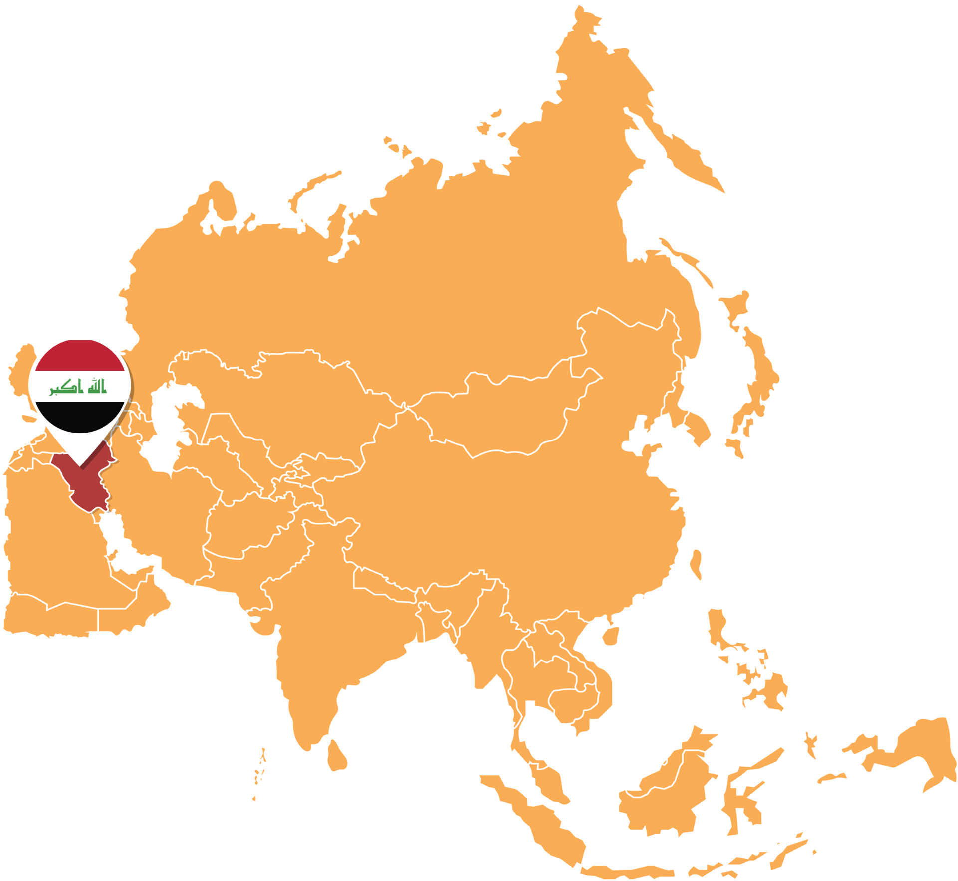 Iraq map in Asia, Icons showing Iraq location and flags. 23841367 PNG Iraq map in Asia, Icons showing Iraq location and flags. 23841367 PNG