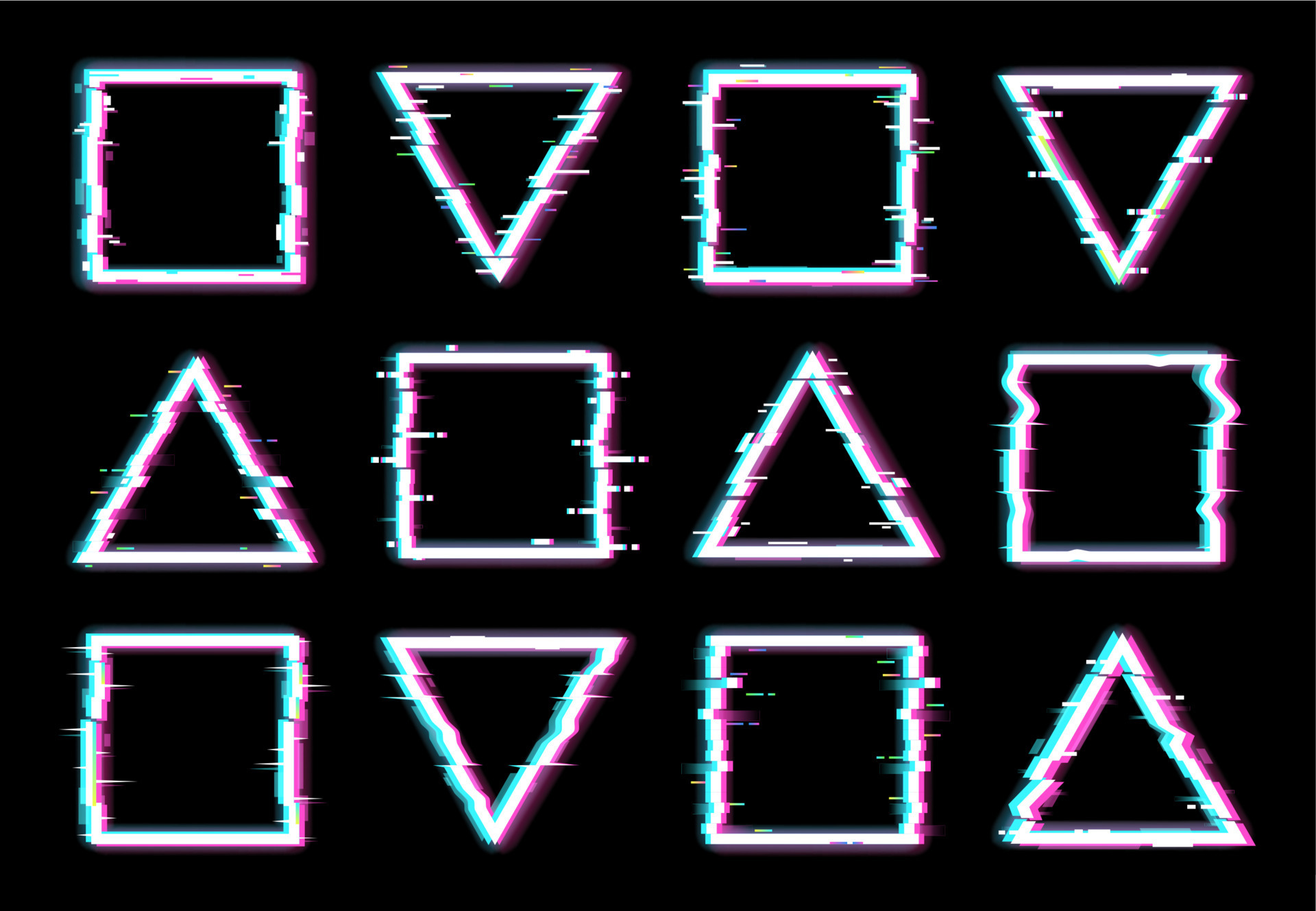 Glitch frames vector distorted glitched borders 23841540 Vector Art at Vecteezy